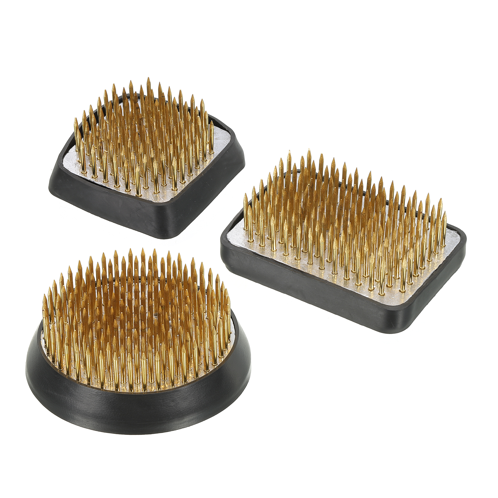 Uxcell Flower Frogs Ikebana Kenzan Flower Arranger Tool Brass Floral Frog Pin Holder Gold 3Pcs ...