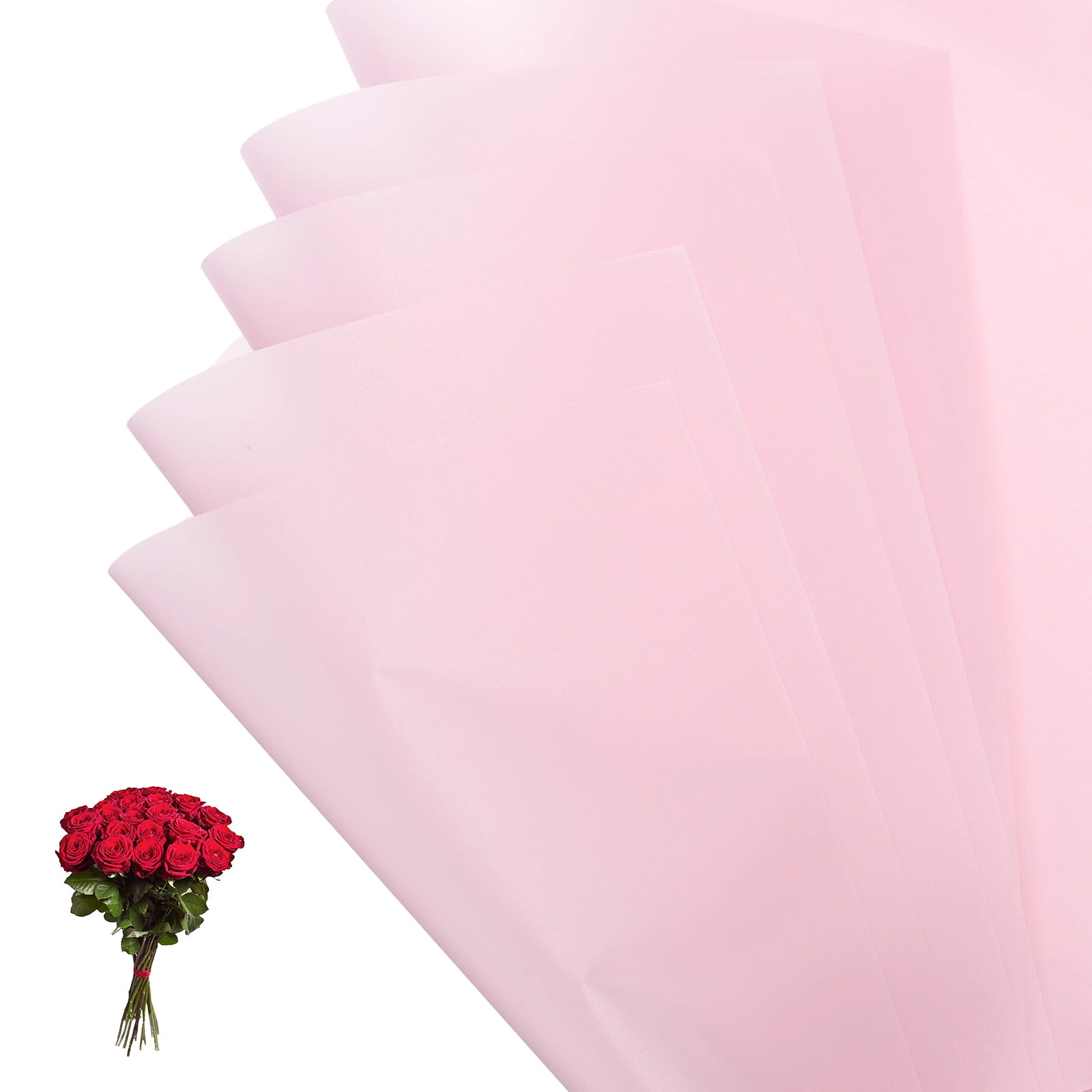 Uxcell Flower Gift Wrapping Paper, Waterproof Bouquet Paper Solid Color ...