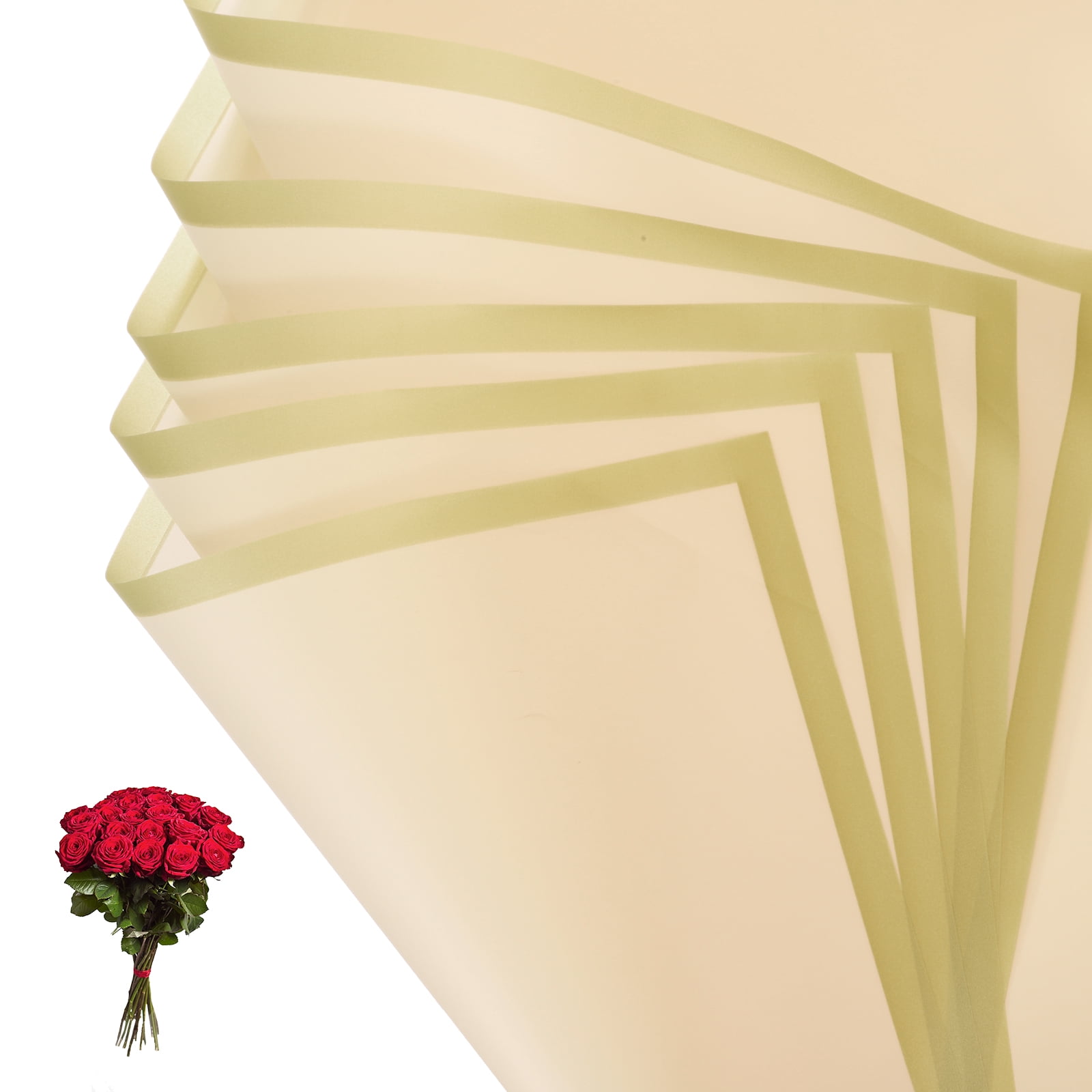 Uxcell Flower Gift Wrapping Paper, Waterproof Bouquet Wrap for Wedding ...