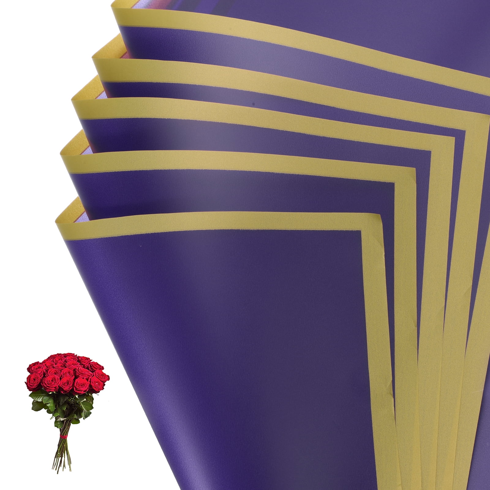 Uxcell Flower Gift Wrapping Paper, Waterproof Bouquet Wrap for Wedding ...