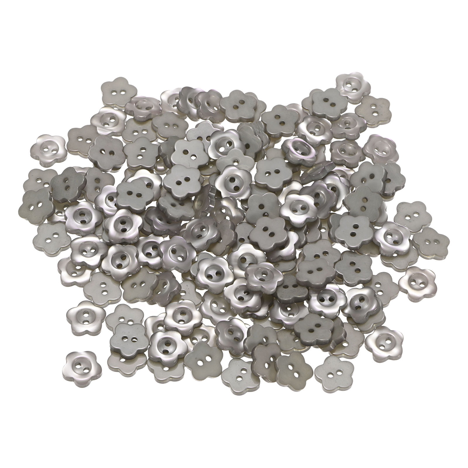 Uxcell Flower Sewing Buttons Resin Star 2-Hole Craft Buttons Grey 11mm ...