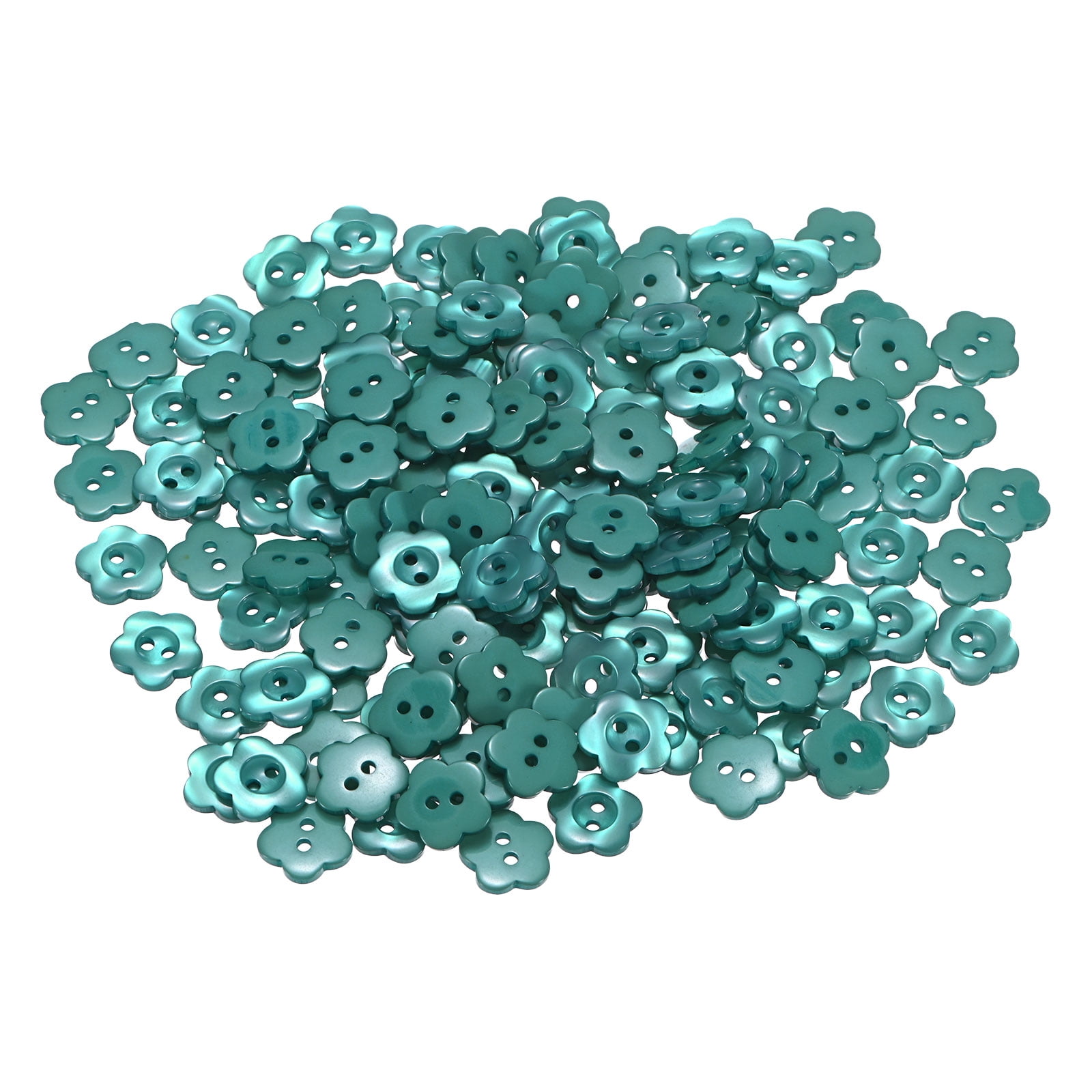 Uxcell Flower Sewing Buttons Resin Star 2-Hole Craft Buttons Lake Blue ...