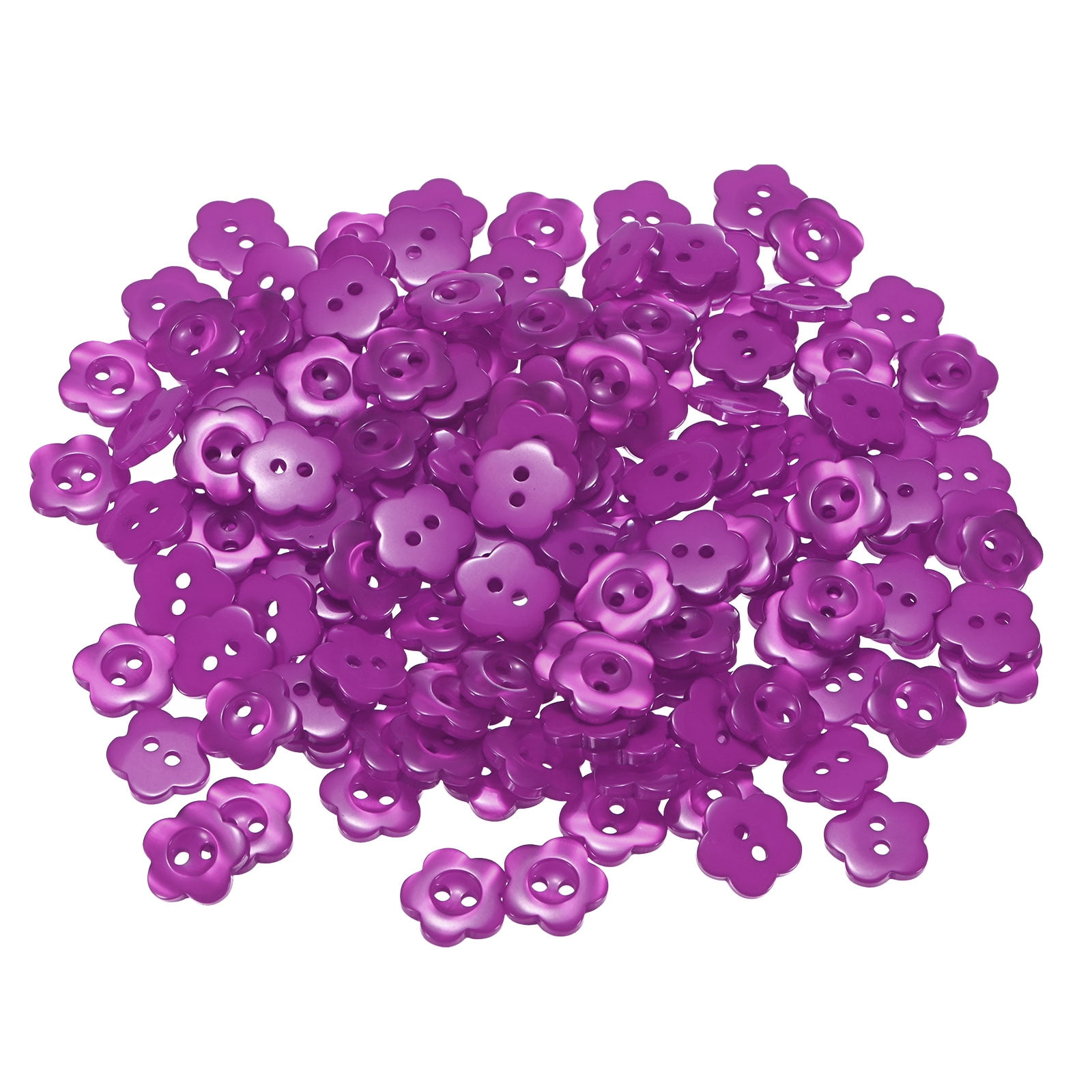 Uxcell Flower Sewing Buttons Resin Star 2-Hole Craft Buttons Purple ...