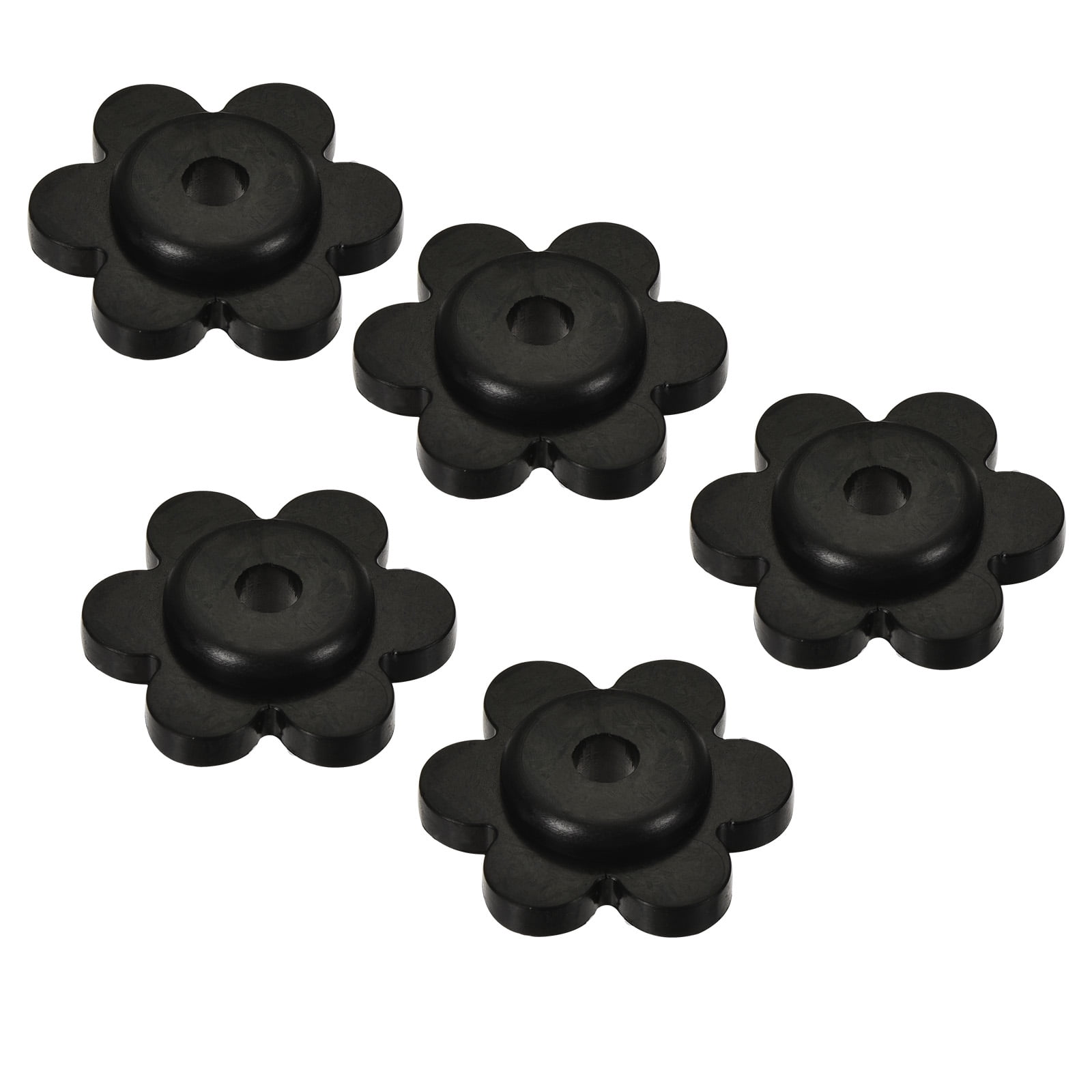 Uxcell Flower Shape Rubber Stoppers for Garden Flag Stand Poles Black 5 ...