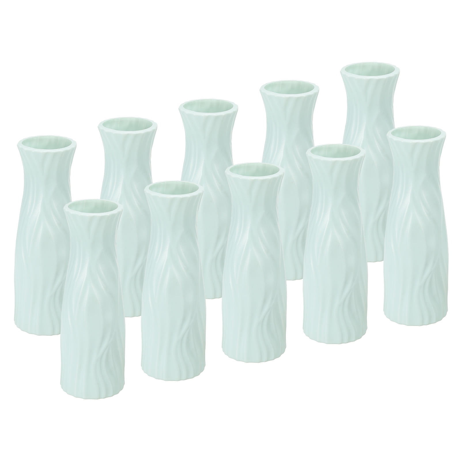 Uxcell Flower Vase, 10 Pack Plastic Small Tall Floral Vase Ceramic Look ...