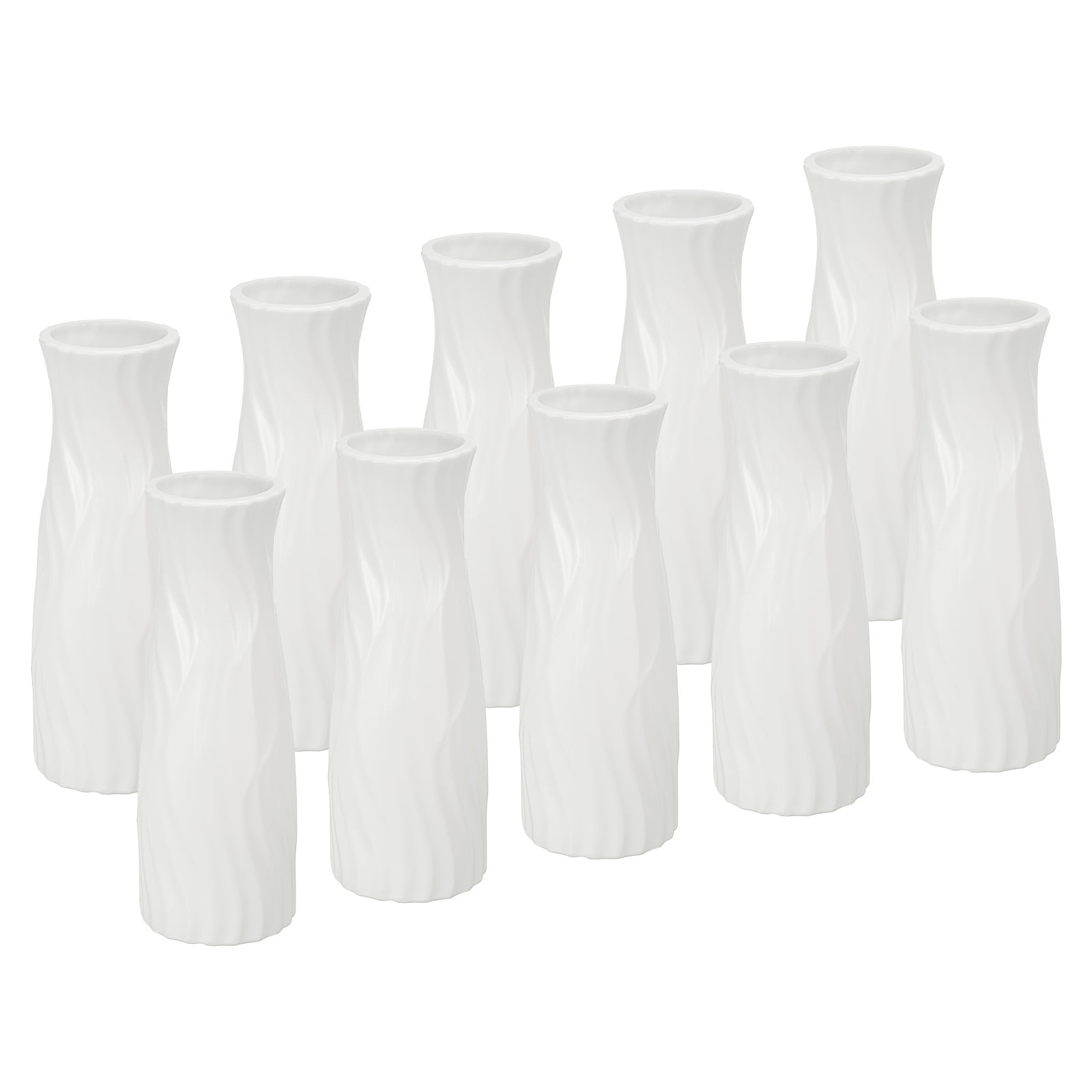 Uxcell Flower Vase, 10 Pack Plastic Small Tall Floral Vase Ceramic Look ...