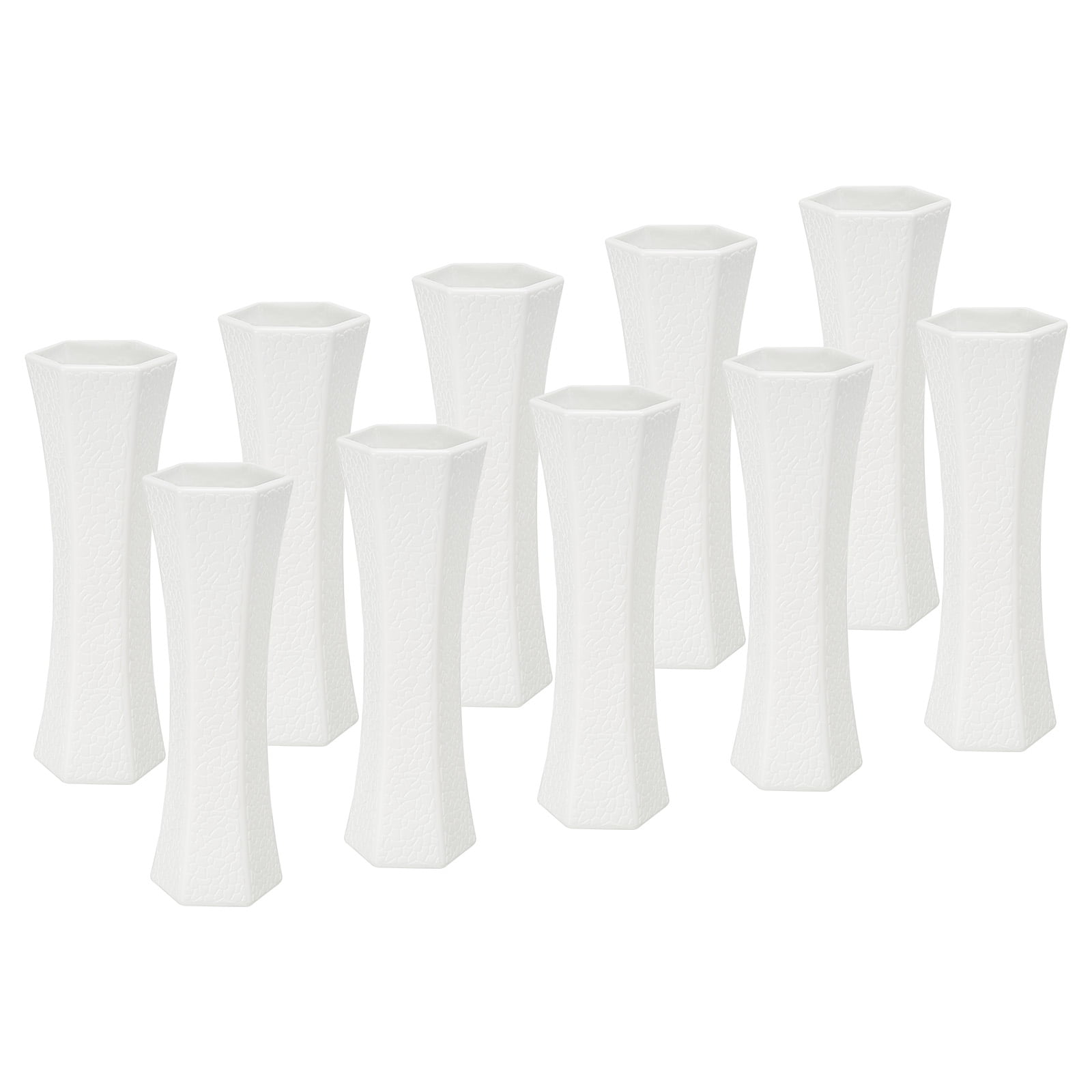 Uxcell Flower Vase, 10 Pack Plastic Vase Ceramic Look Floral Vase for ...