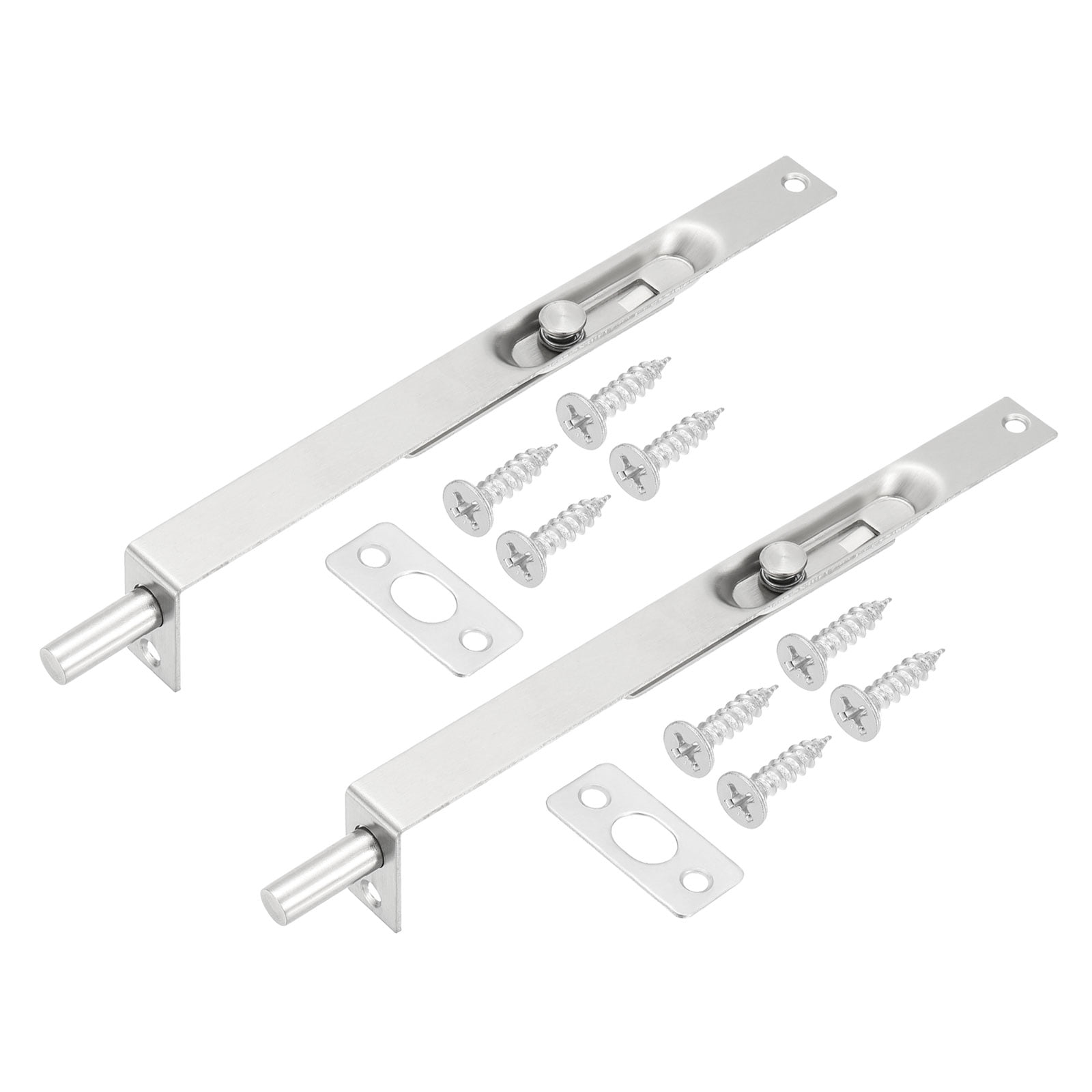 Uxcell Flush Bolt 8" x 0.71", Stainless Steel French Door Lock for Wood ...