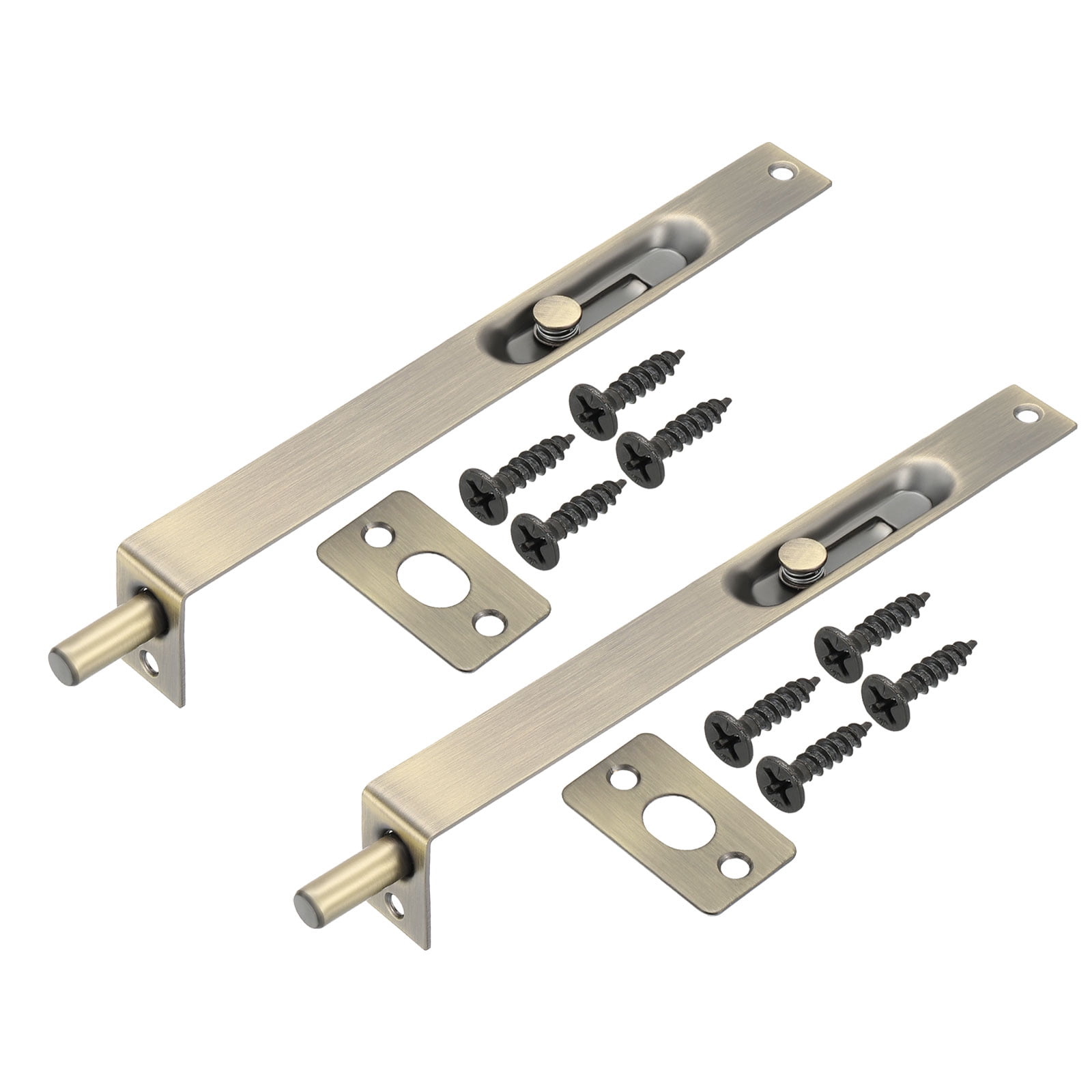 Uxcell Flush Bolt 8" x 0.87", Stainless Steel French Door Lock for Wood ...