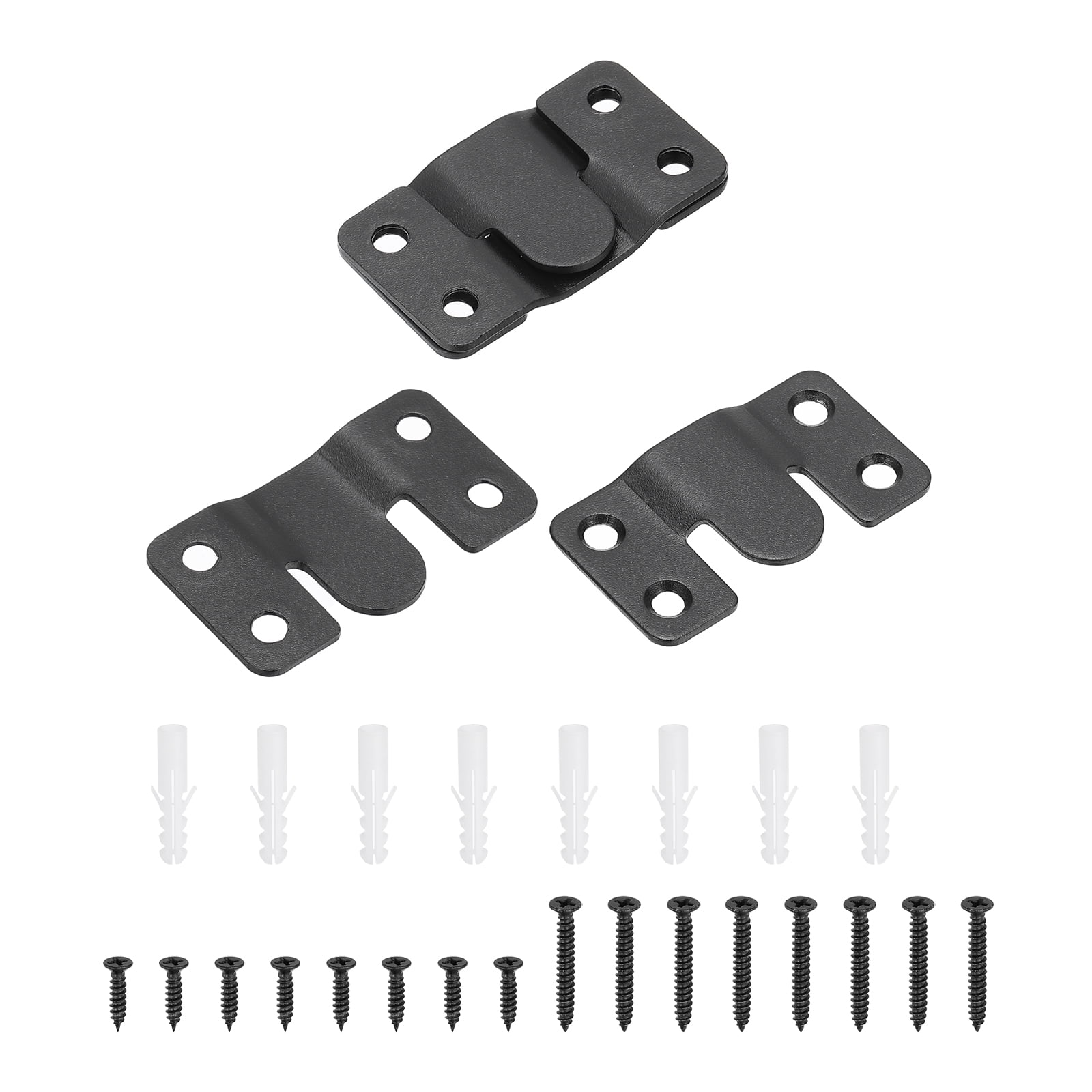 Uxcell Flush Mount Bracket, 2 Sets Interlock Headboard Wall Mounting ...