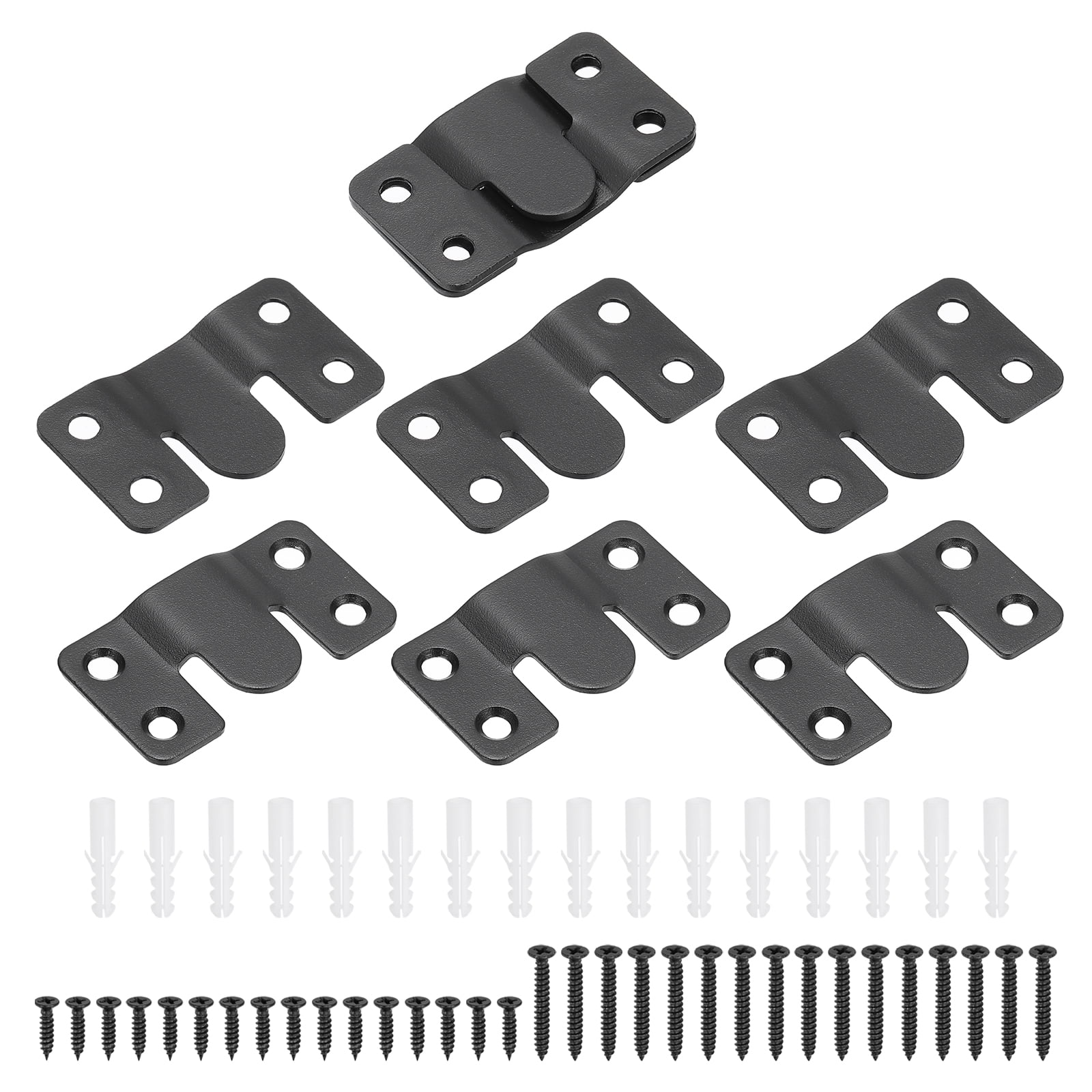 Uxcell Flush Mount Bracket, 4 Sets Interlock Headboard Wall Mounting ...