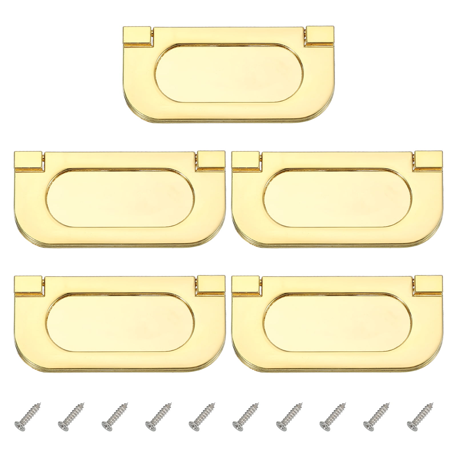 Uxcell Flush Ring Pull Low Profile Drawer Pull Zinc Alloy Flip Drawer Handle with Screws for ...