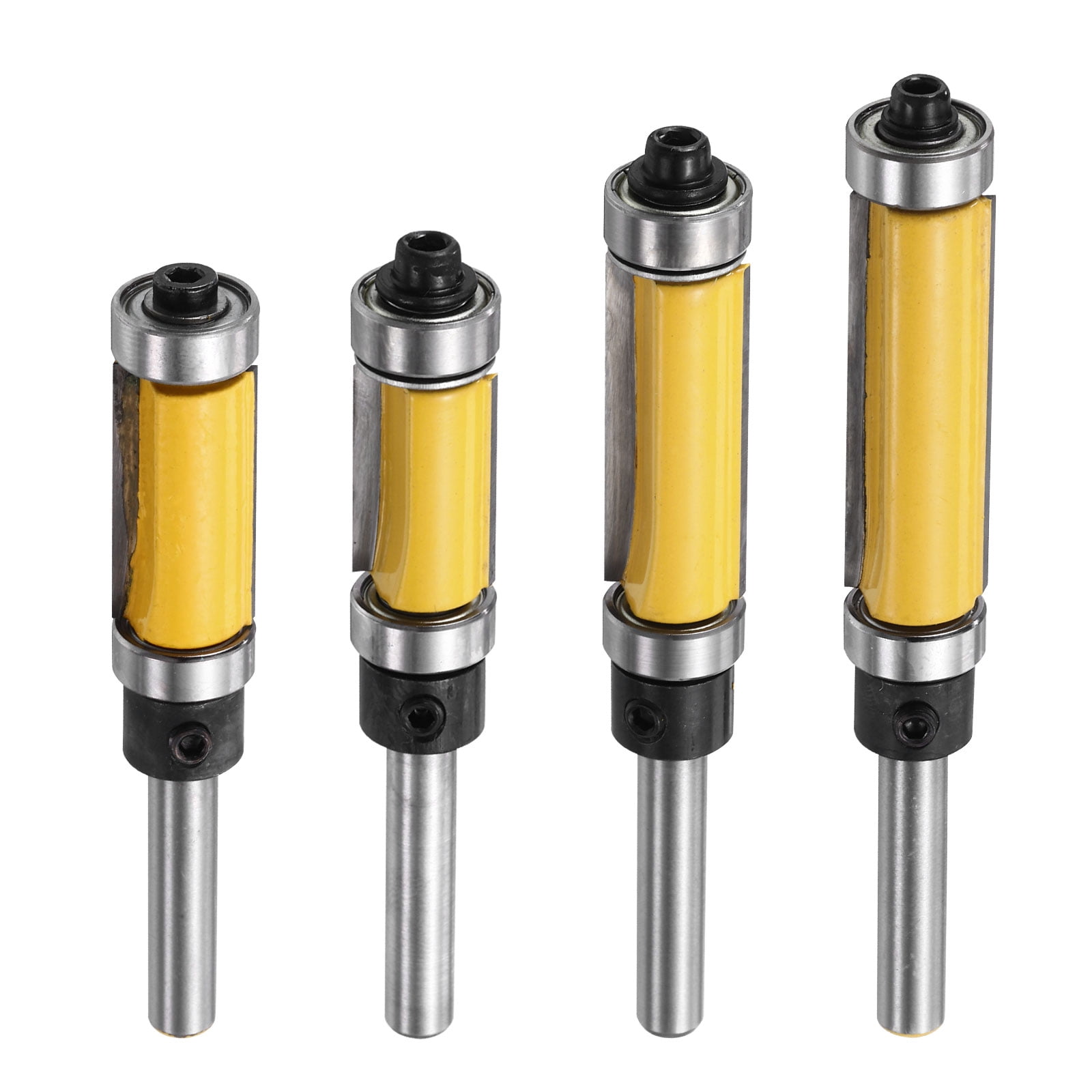 Uxcell Flush Trim Router Bit Set 1/4" Shank 1/2" Dia Carbide Tip Yellow ...
