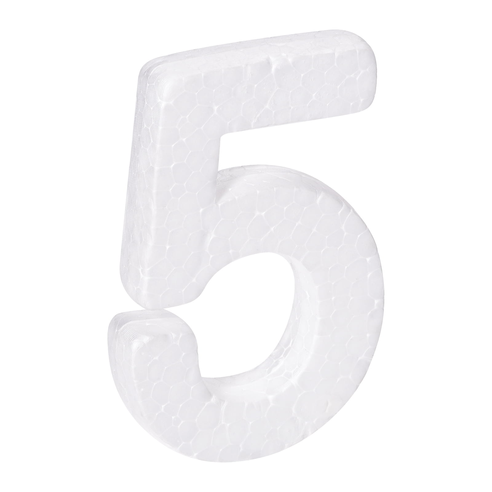 Uxcell Foam Numbers 5 Numeral EPS White Polystyrene Number 100mm/4" for ...