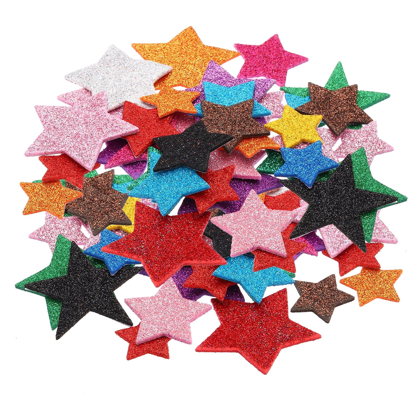 Uxcell Foam Stickers,2Pack 60Pc Adhesive Glitters Foam Shape Sticker ...