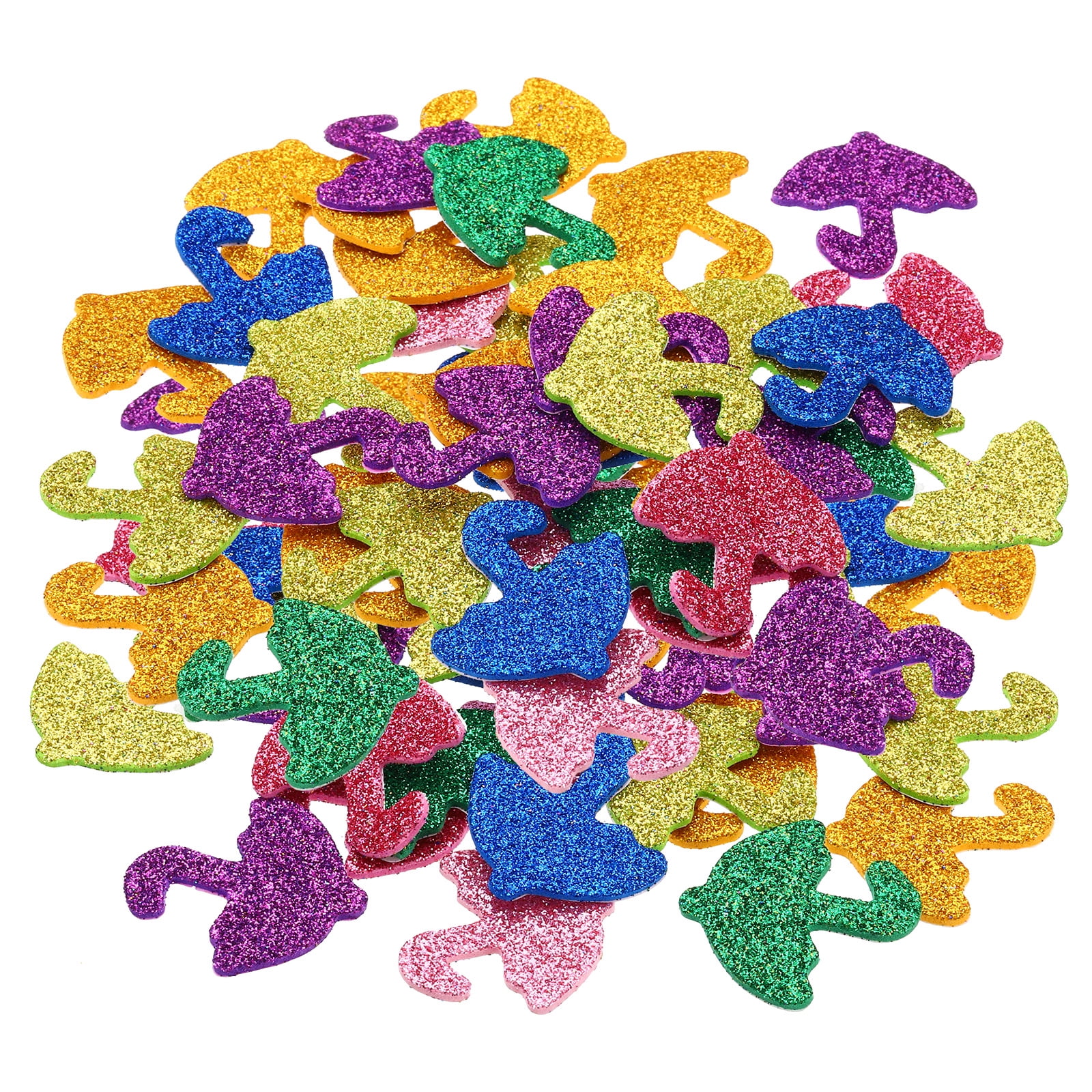 Uxcell Foam Stickers,2Pack 60Pc Adhesive Glitters Foam Shape Sticker ...