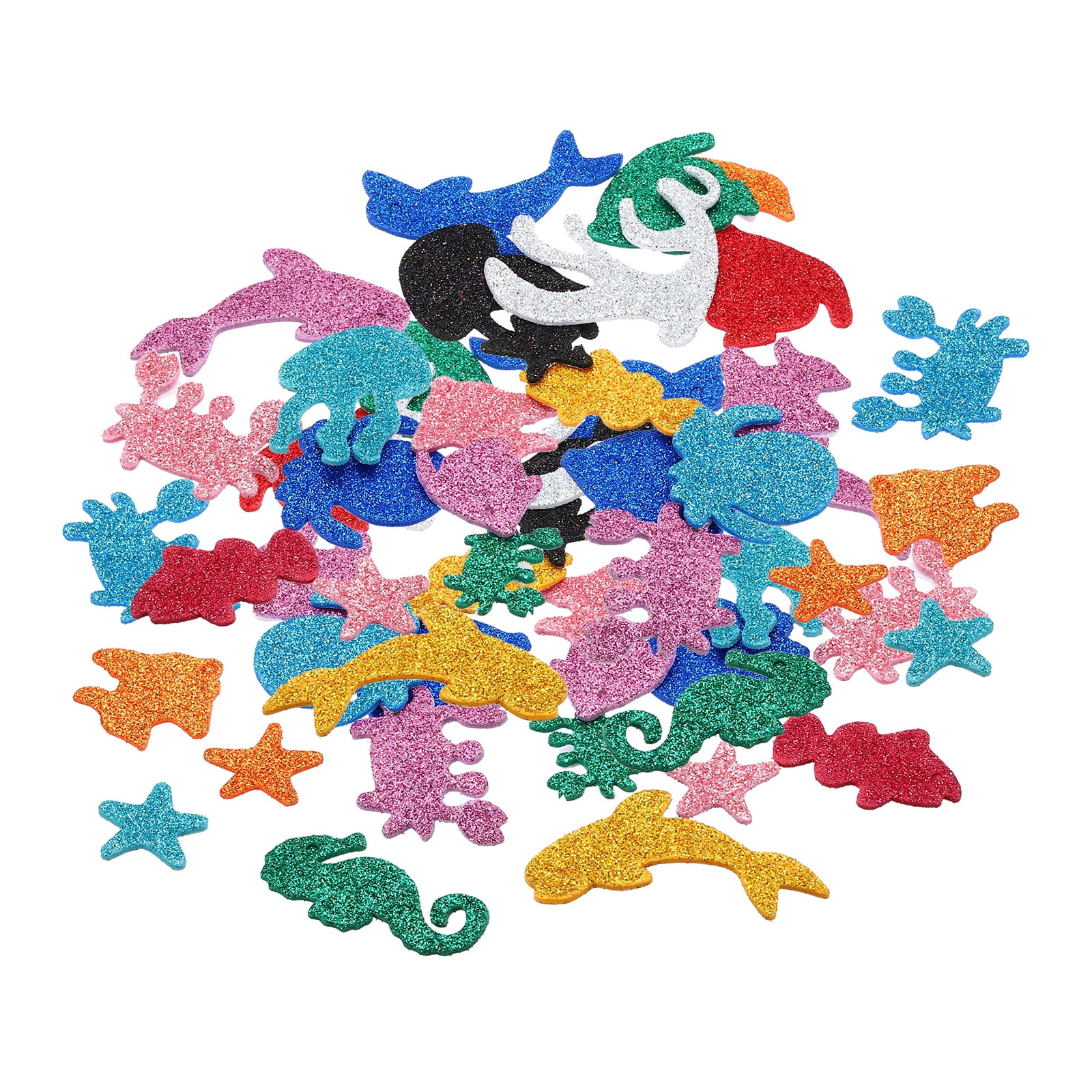 Uxcell Foam Stickers,4Pack 120Pc EVA Adhesive Glitters Foam Shape ...