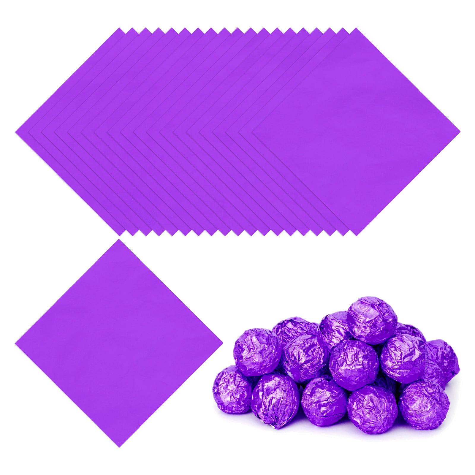 5x5 Inch Foil Candy Wrappers, Square Glossy Aluminium Foil Candy ...