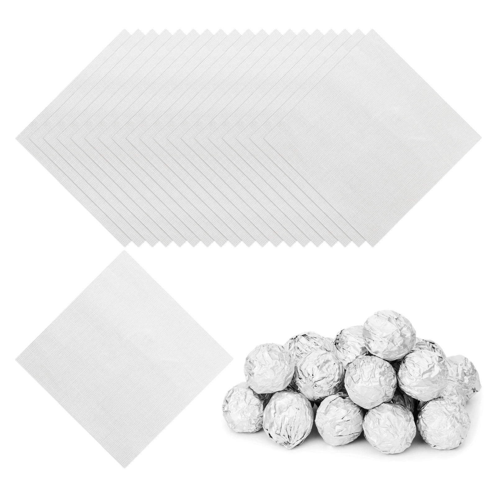 5x5 Inch Foil Candy Wrappers, Square Fine Grid Aluminium Foil Candy ...