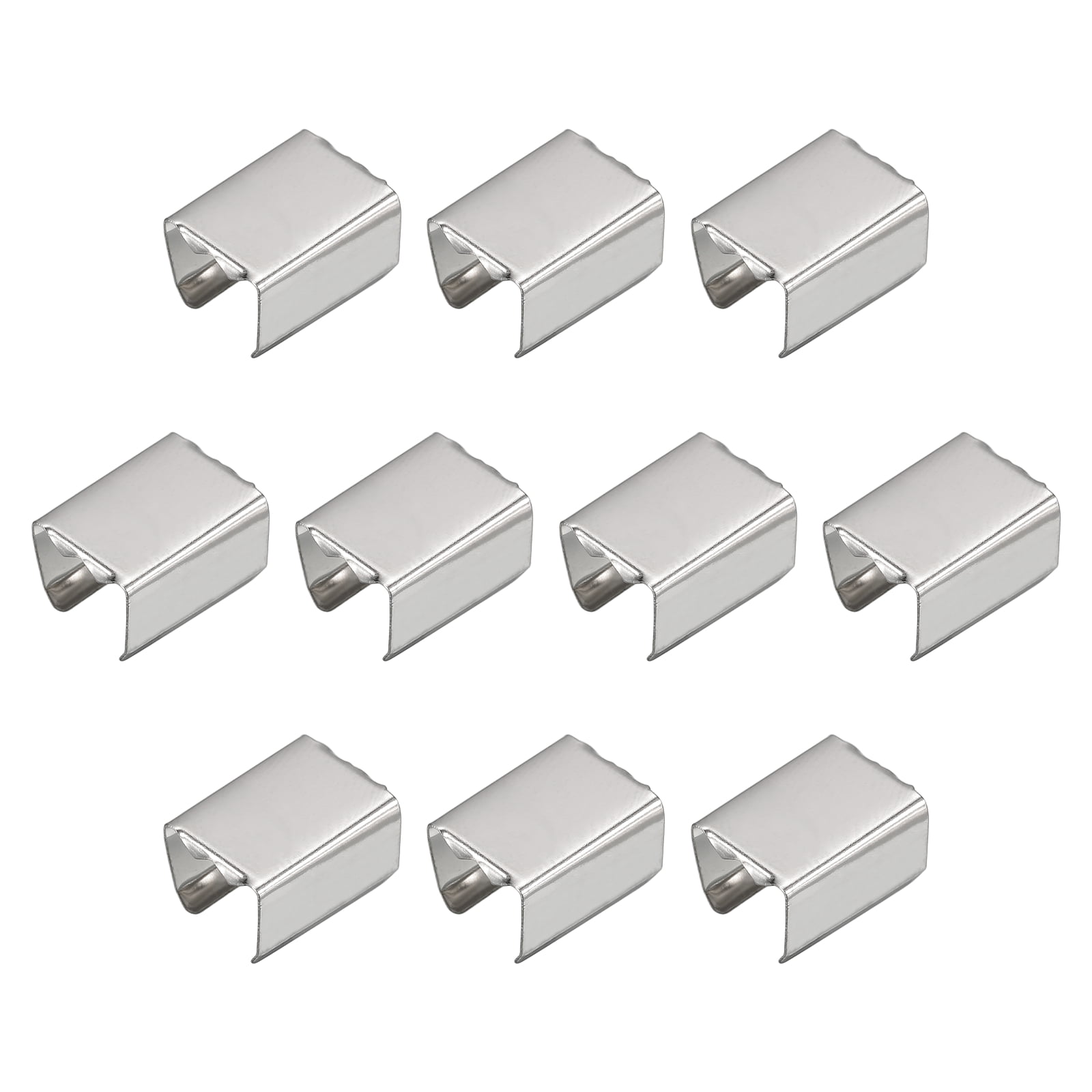 Uxcell Fold Over Crimp Caps, 12 x 10mm Ribbon End Clasp Tips Clamp Cord ...
