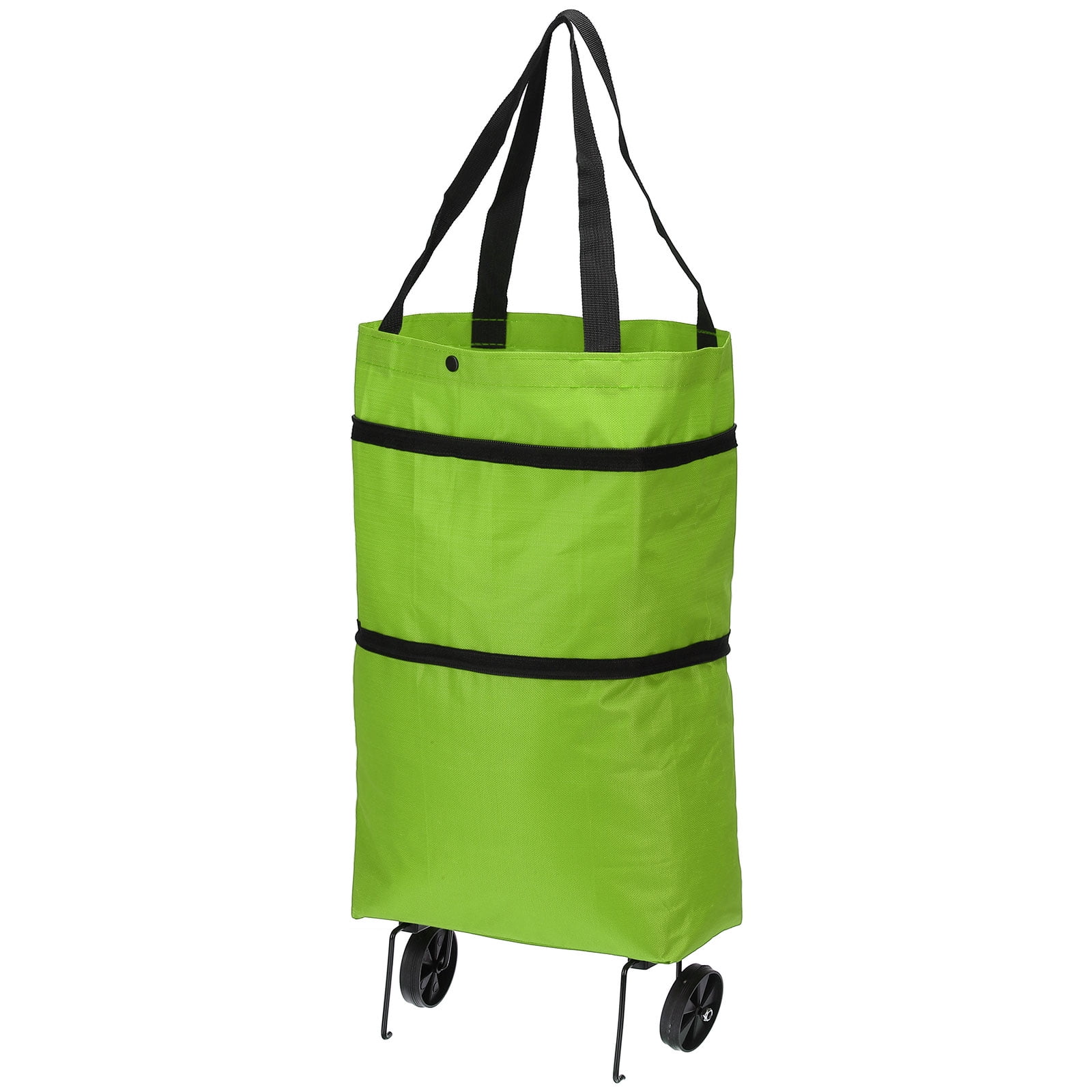 Uxcell Foldable Shopping Bag with Wheels Collapsible Trolley Bags ...