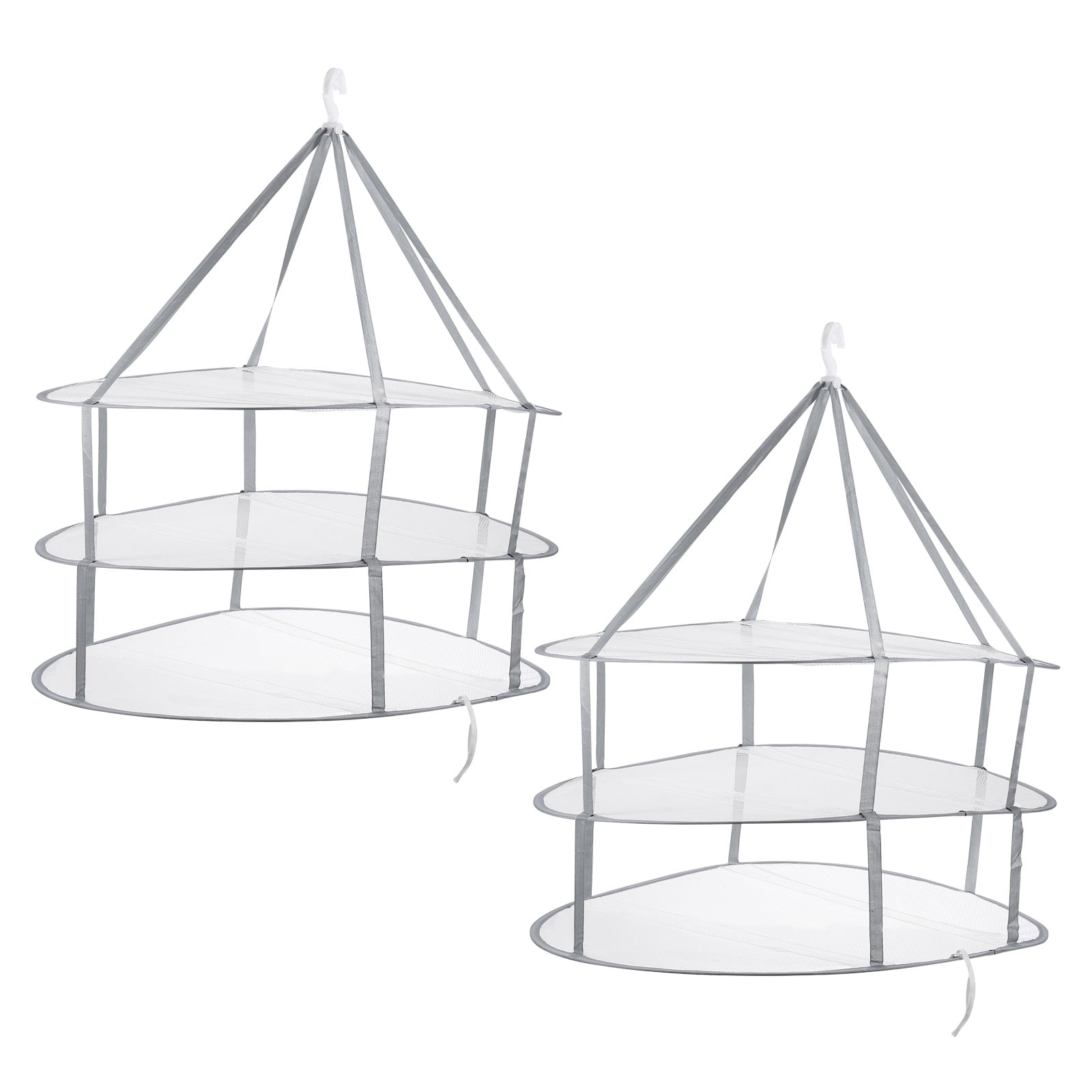 Uxcell Folded Mesh Clothes Hanging Dryer, 2 Pack 3-Tier Sweater Drying ...