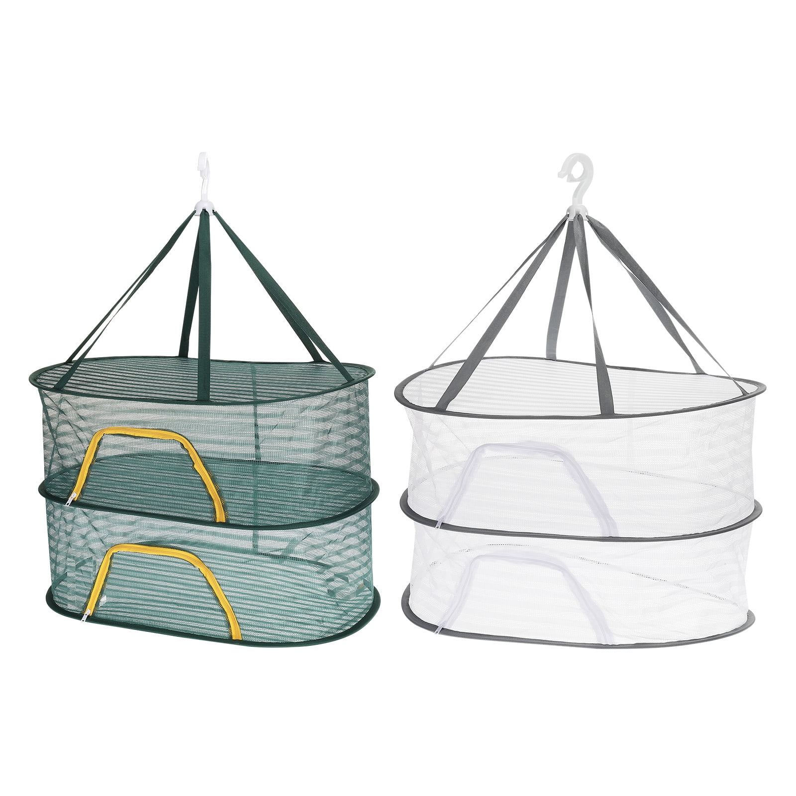 Uxcell Folded Mesh Clothes Hanging Dryer Kit, 2 Tiers Sweater Drying ...