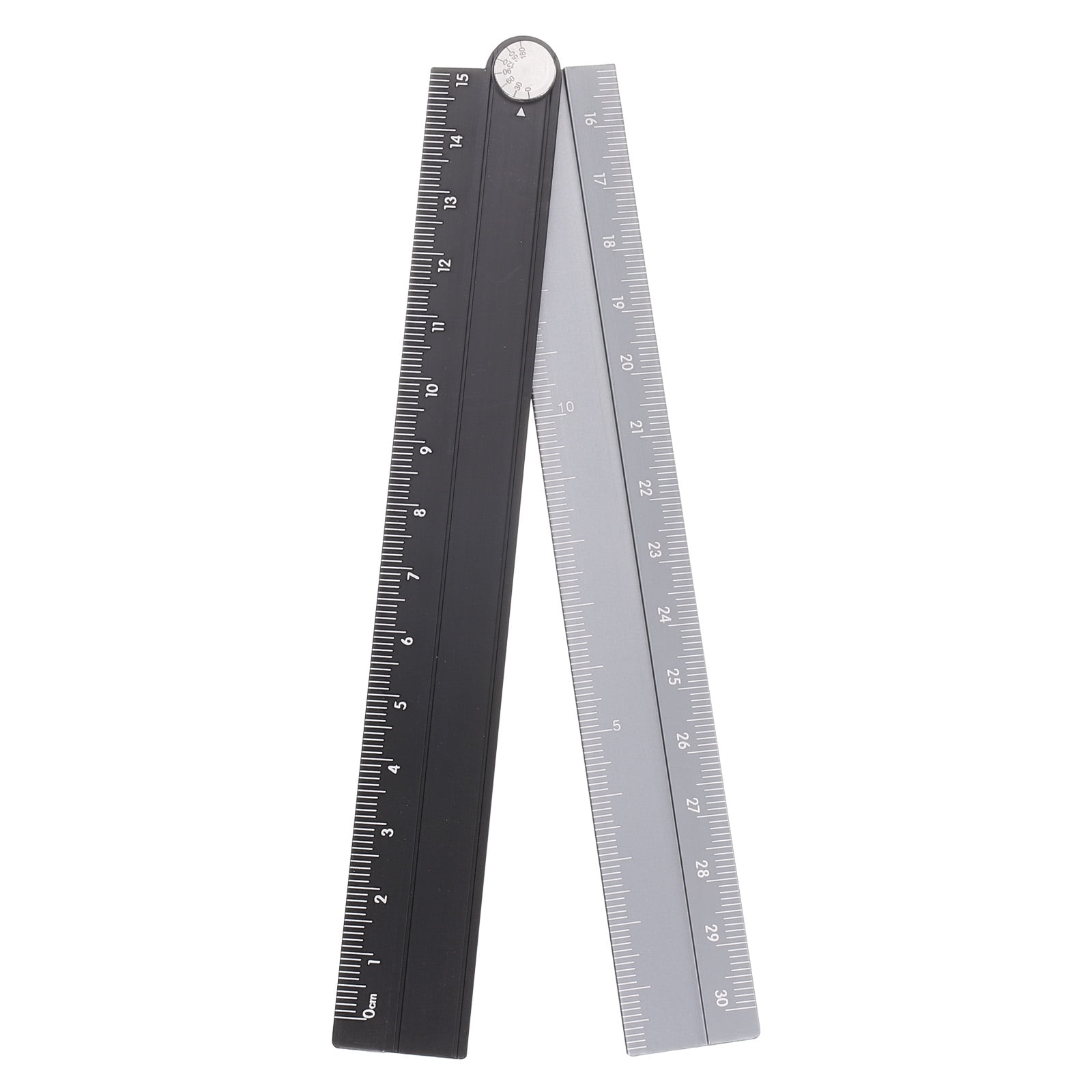 Uxcell Folding Straight Ruler 30cm Metric Aluminum Alloy Protractor ...