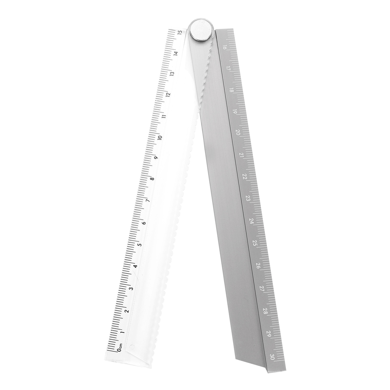 Uxcell Folding Straight Ruler 30cm Metric Aluminum Alloy Protractor ...