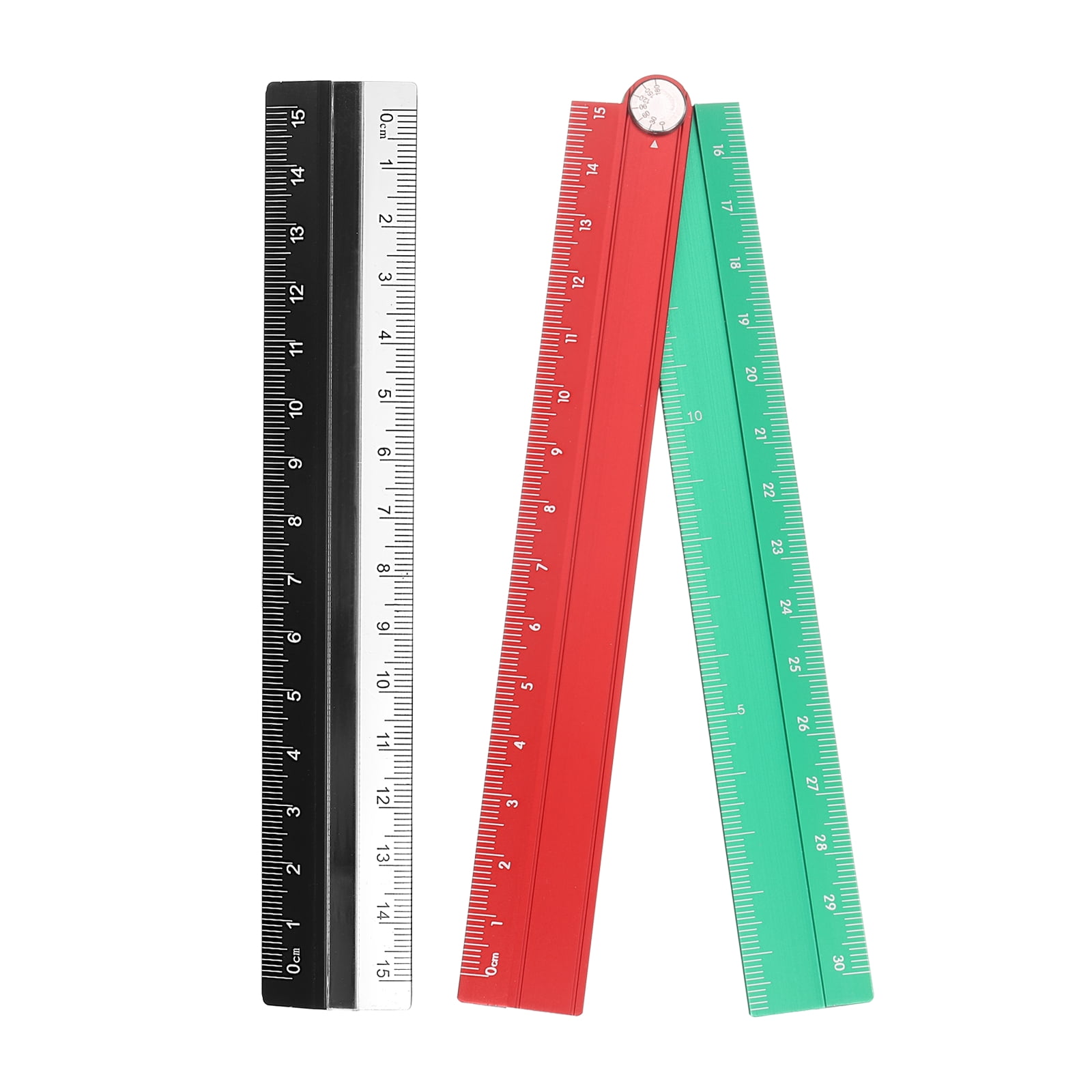 Uxcell Folding and Straight Ruler Kit 30/15cm Metric Aluminum Alloy ...