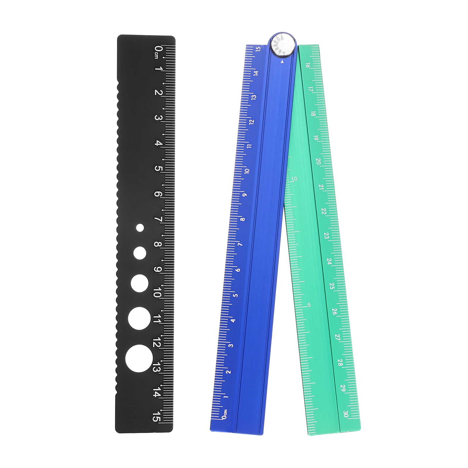 Uxcell Folding and Straight Ruler Kit 30/15cm Metric Aluminum Alloy ...