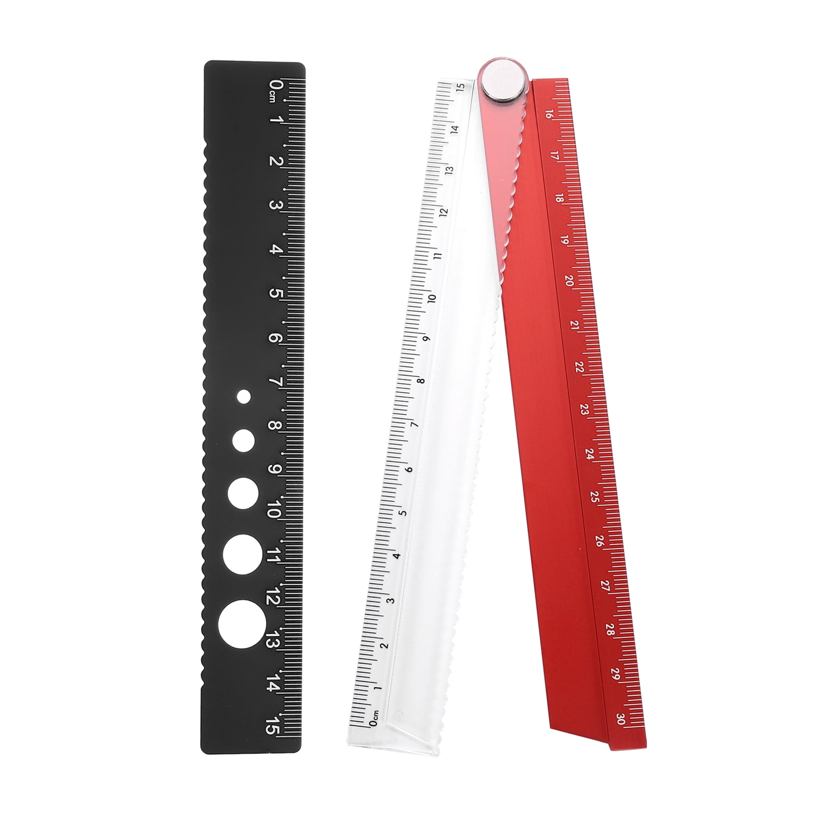 Uxcell Folding and Straight Ruler Kit 30/15cm Metric Aluminum Alloy ...