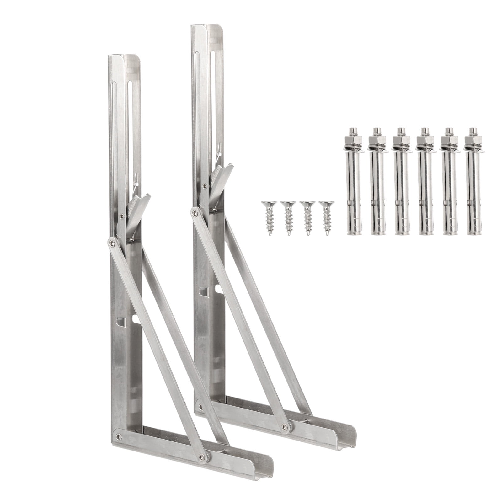 Uxcell Folding Wall Shelf Brackets 13", Heavy Duty Stainless Steel ...