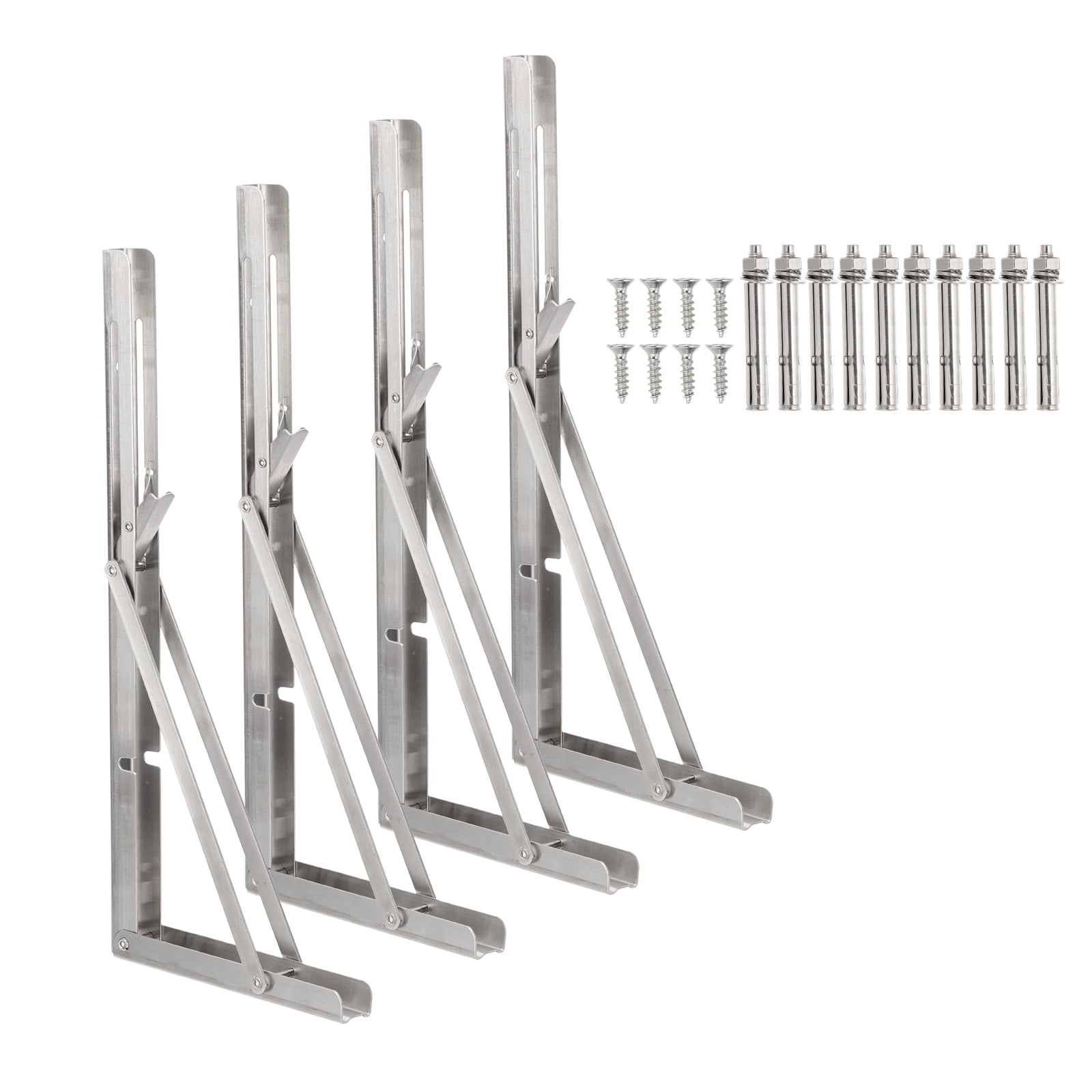 Uxcell Folding Wall Shelf Brackets 15", Heavy Duty Stainless Steel ...