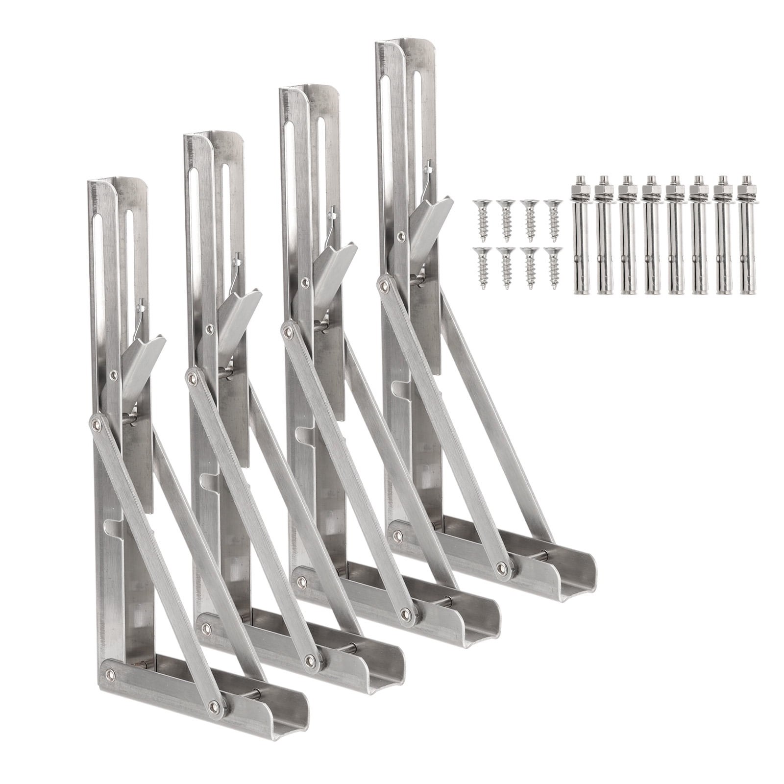 Uxcell Folding Wall Shelf Brackets 9", Heavy Duty Stainless Steel ...