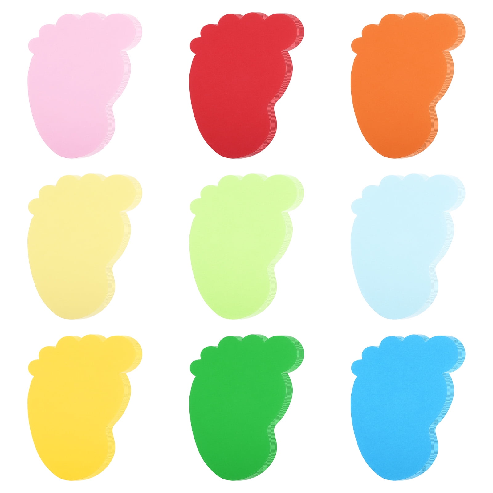 Uxcell Footprint Cutouts, 72 Pack Paper Feet, Colorful Feet Cutout for ...