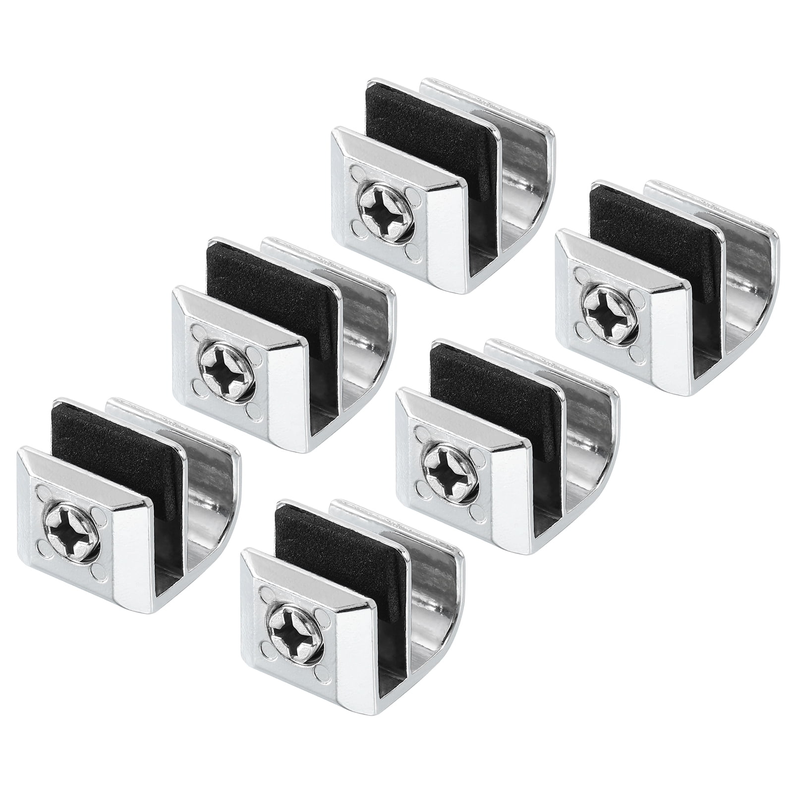 Uxcell Frameless Glass Clamp Zinc Alloy Shower Door Bracket Non-Porous ...