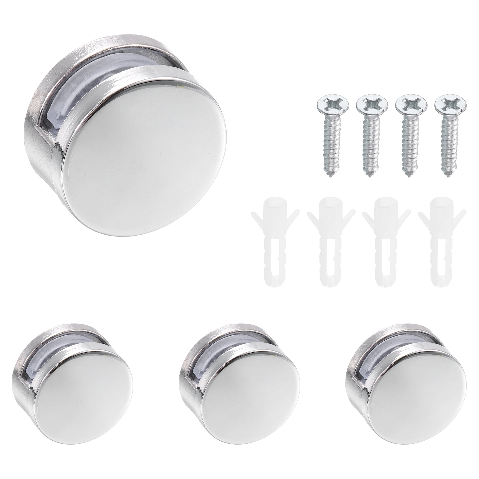 Uxcell Frameless Mirror Glass Clips, 1.04 x 0.24" Glass Shelf Hang ...