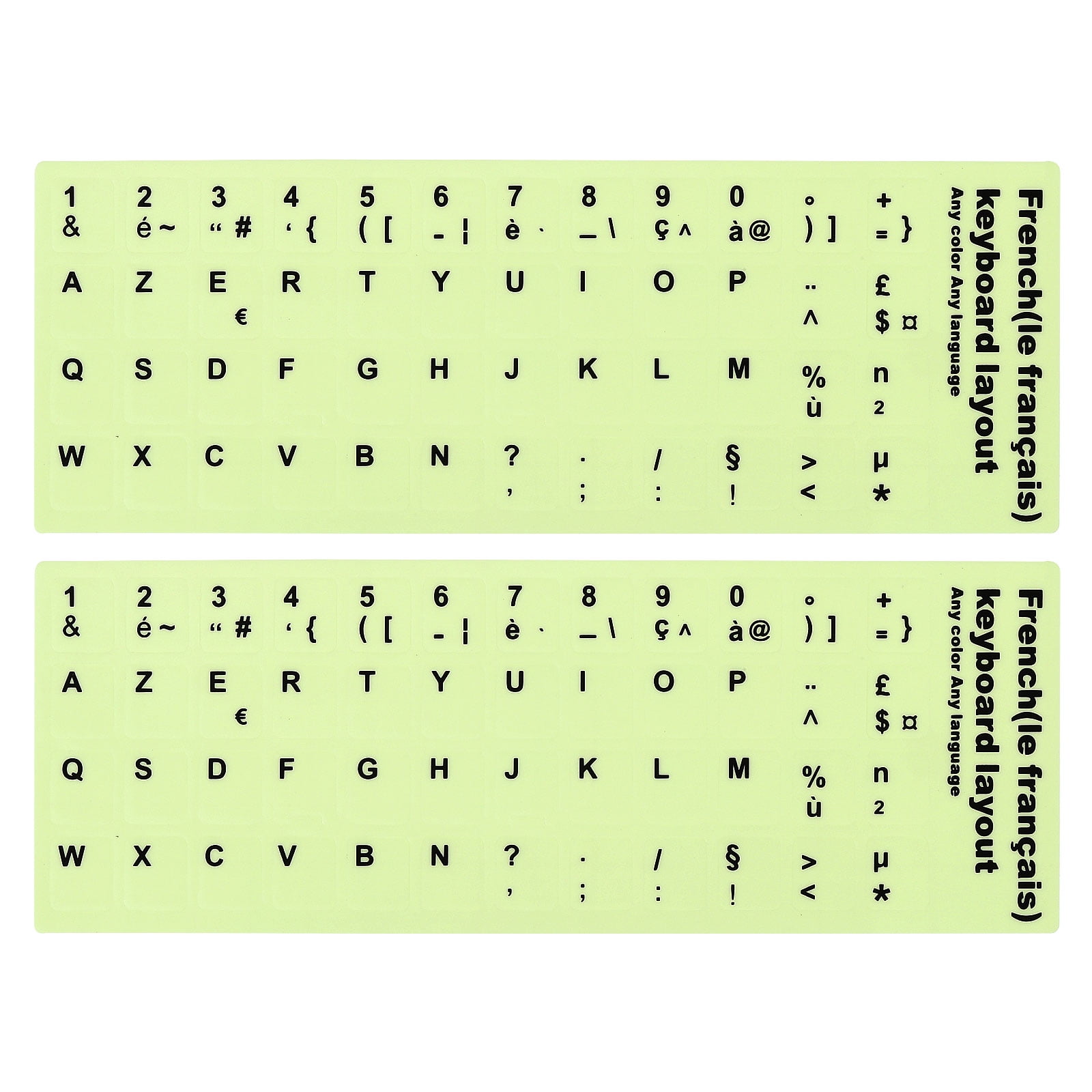 Uxcell French Keyboard Stickers Glow in the Dark Luminous Keyboard ...