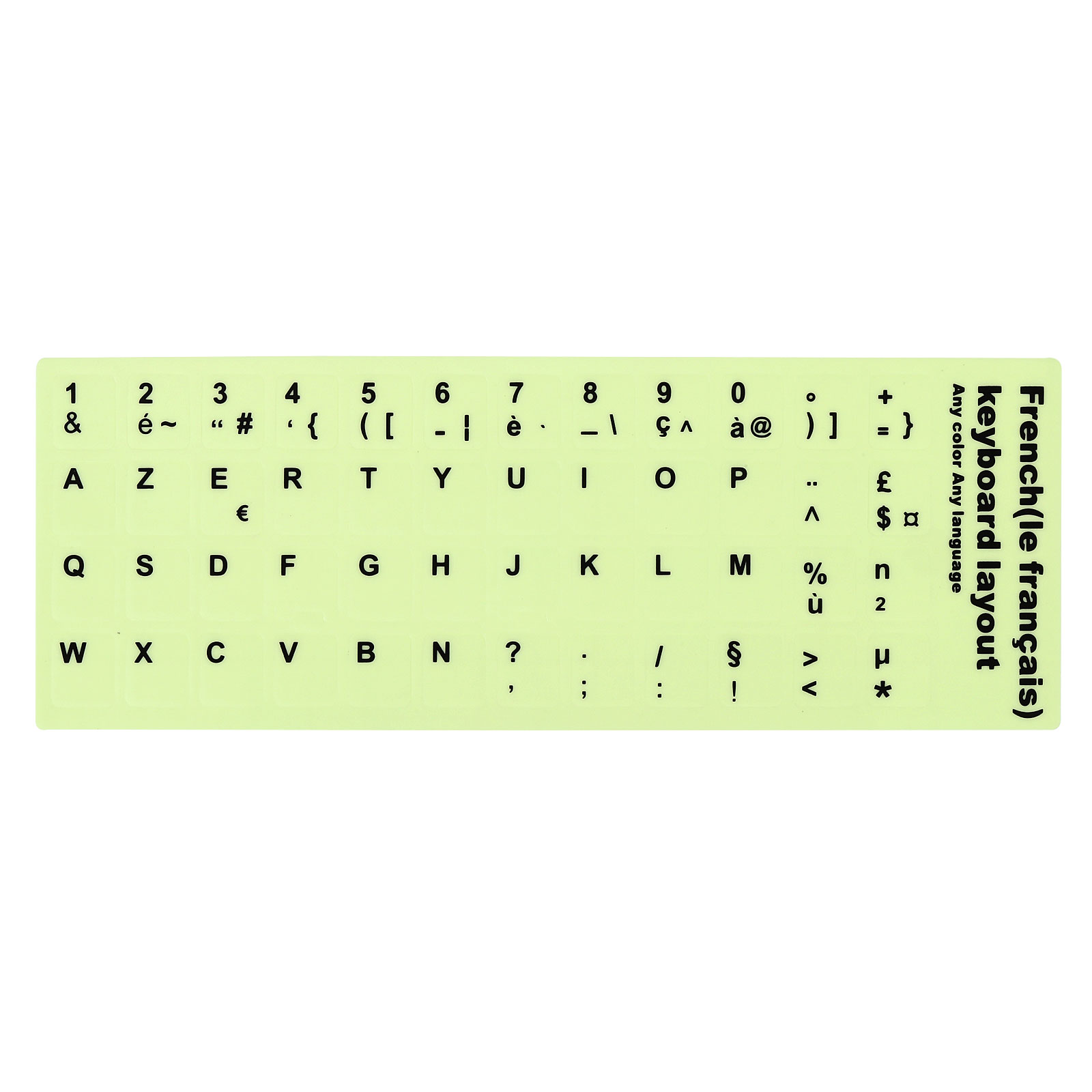 Uxcell French Keyboard Stickers Glow in the Dark Luminous Keyboard ...
