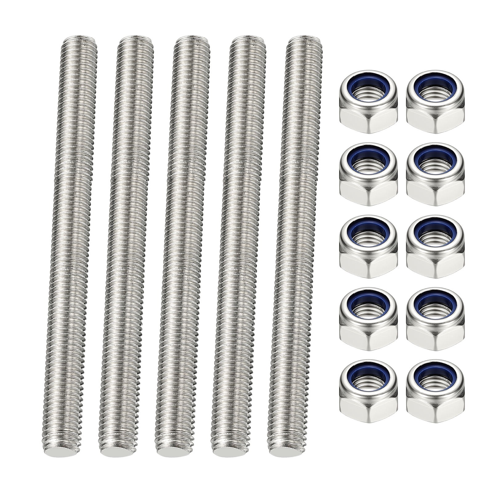 Uxcell Fully Threaded Rod, M5 x 120mm 304 Stainless Steel Right Hand ...