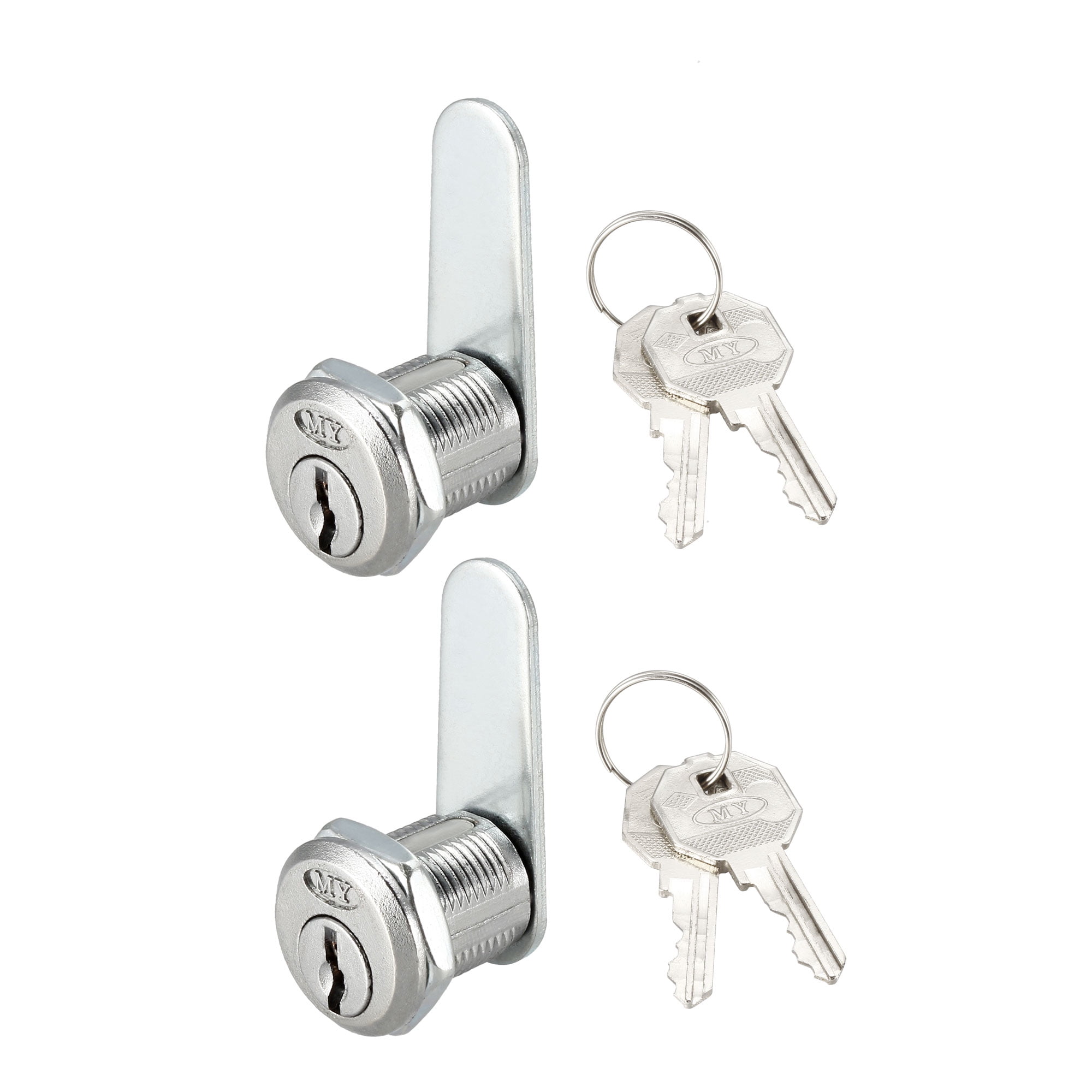 Uxcell Furniture Cam Locks 20mm Cylinder Length 48mm Flat Cam Keyed ...