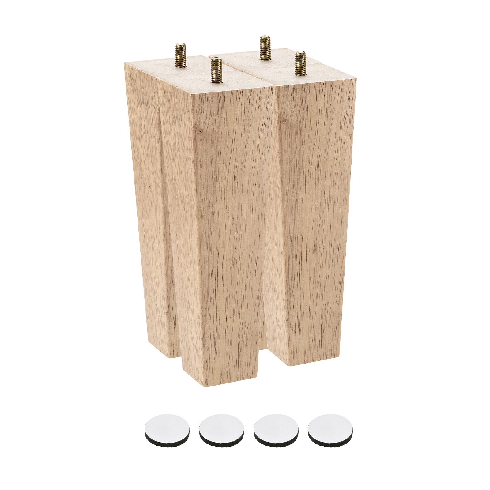 Uxcell Furniture Legs 8 Inch(200mm) Set of 4 Square Solid Wood Couch ...