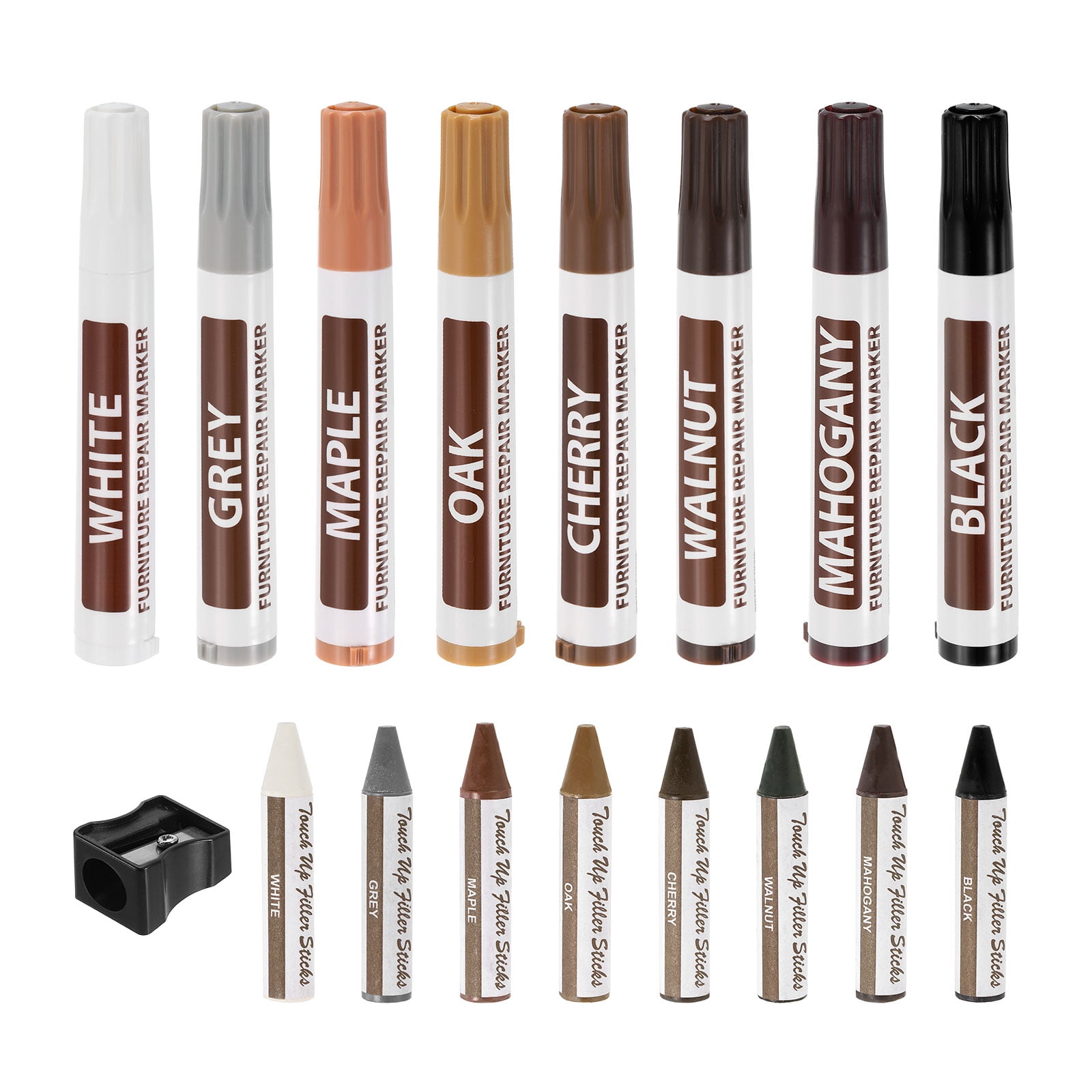 Uxcell Furniture Repair Kit Wood Markers, Set of 17 Oil Based Paint ...