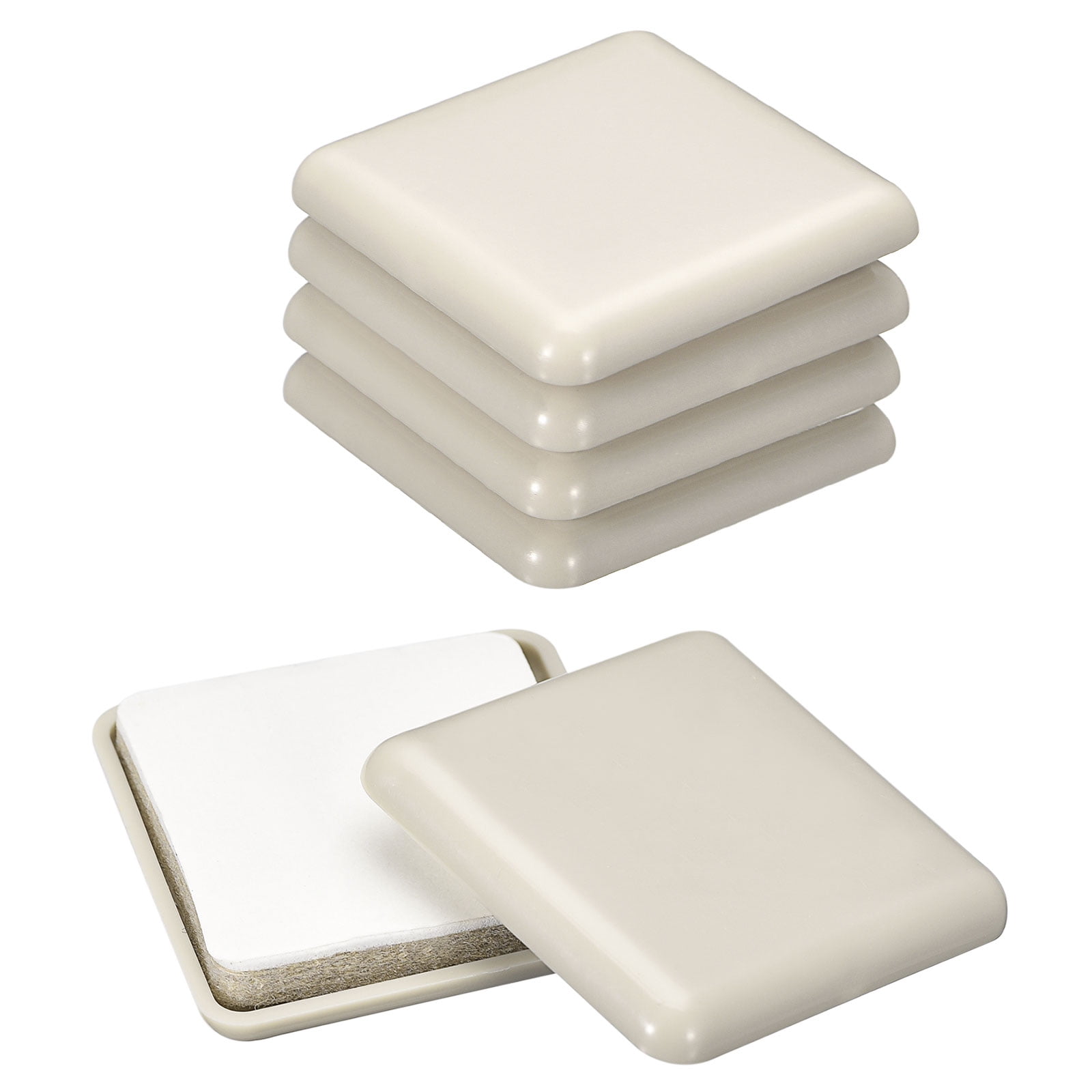 Uxcell Furniture Sliders, 1.57" Plastic Self-adhesive Square Sliding ...
