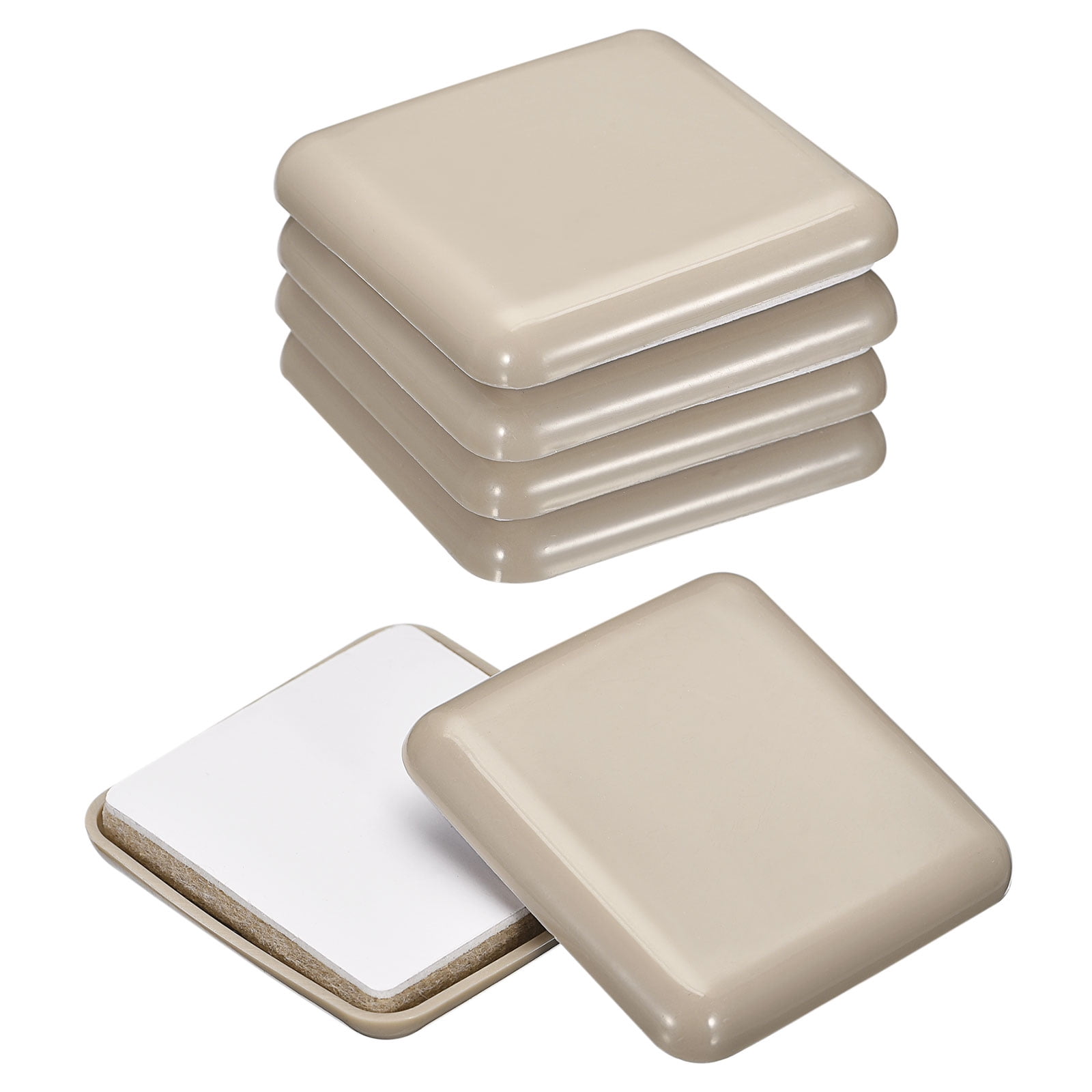 Uxcell Furniture Sliders, 1.97" Plastic Self-adhesive Square Sliding Pads Chair Glides 12Pcs ...