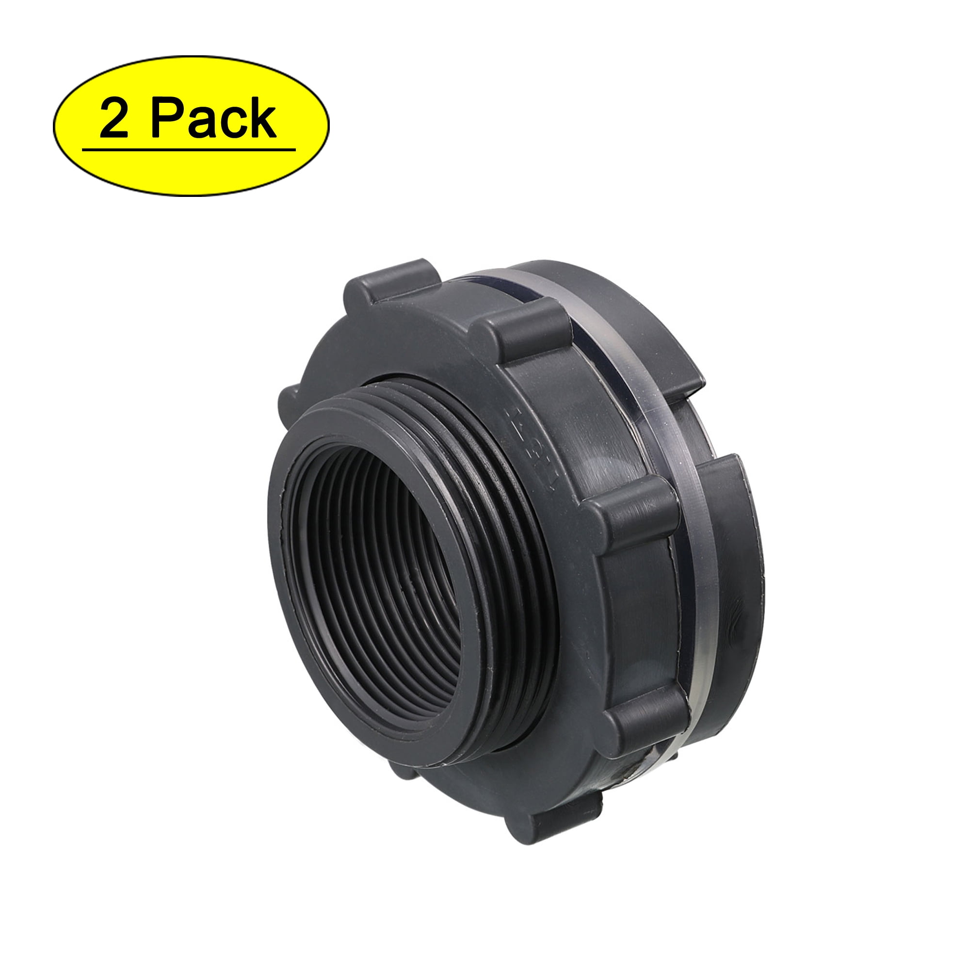 Uxcell G1-1/2 Female PVC Bulkhead Fitting with Silicone Gasket Gray 2 ...