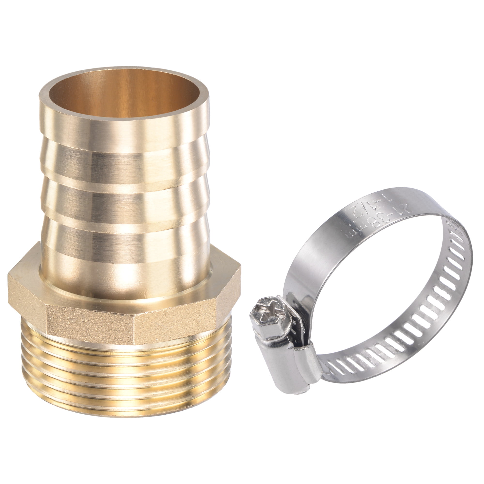 Uxcell G1-1/4 Male Thread Brass Hose Barb Fitting Straight Pipe ...