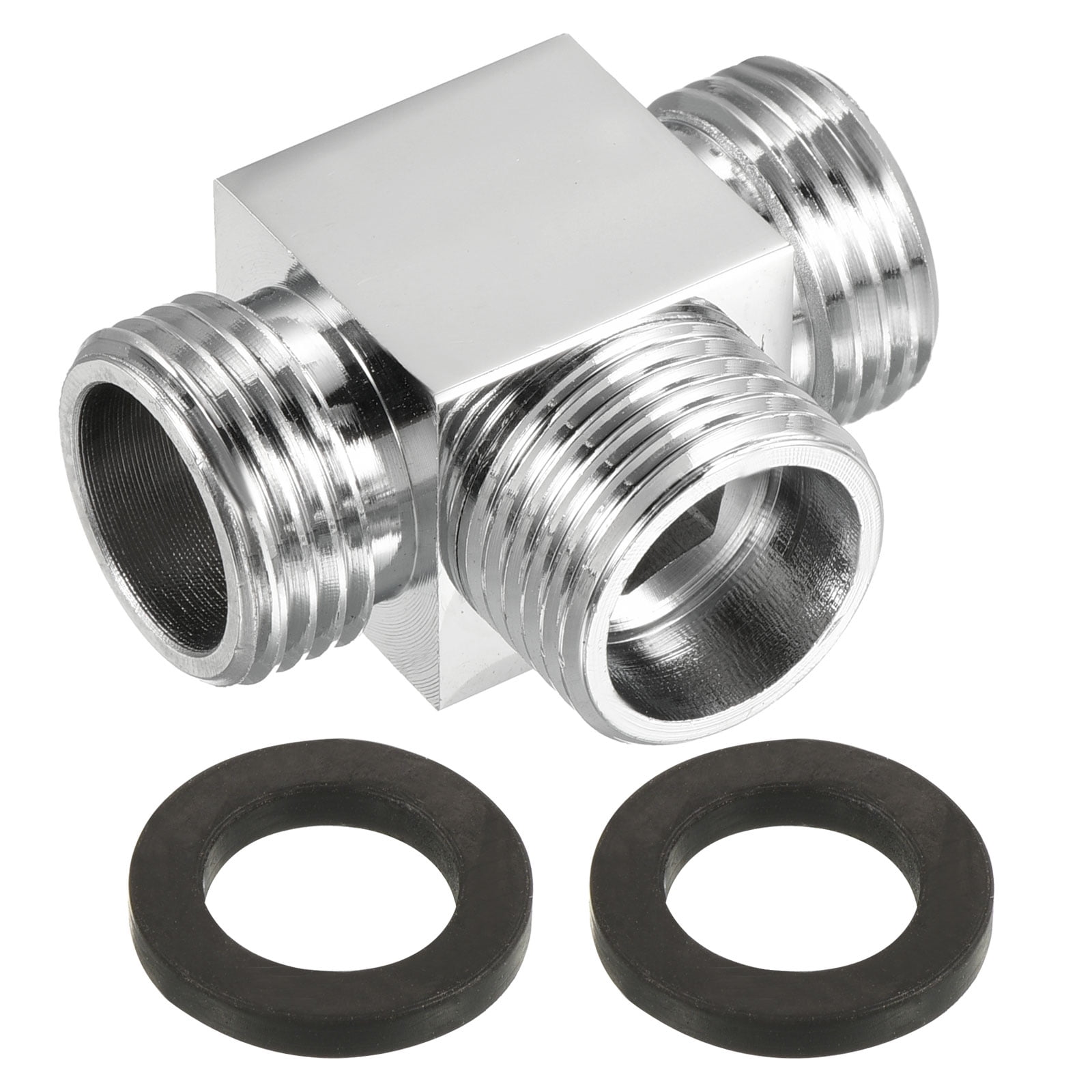 Uxcell G1 2 Brass Chrome 3 Way Diverter Hose Fitting Tee Adapter Angled