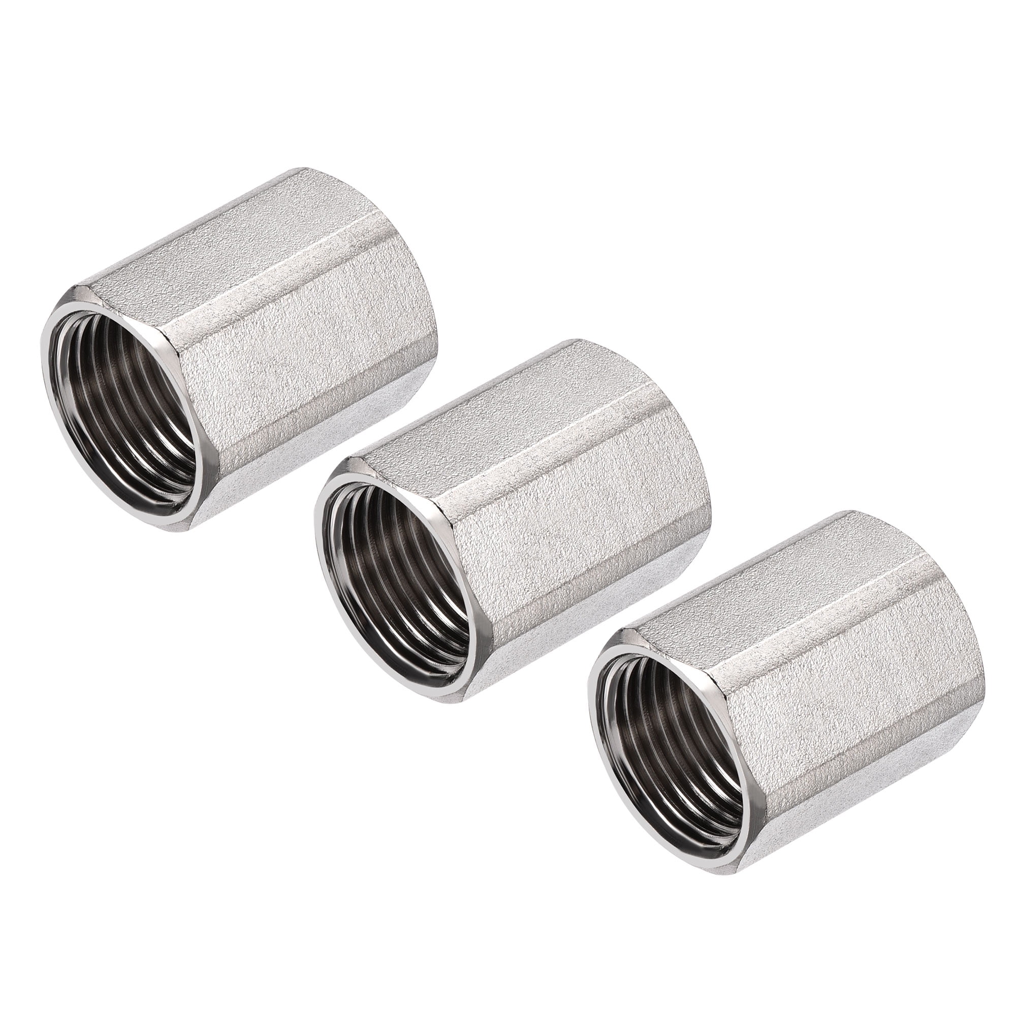Uxcell G1/2 Female Thread Nickel Plated Copper Hex Pipe Coupling ...